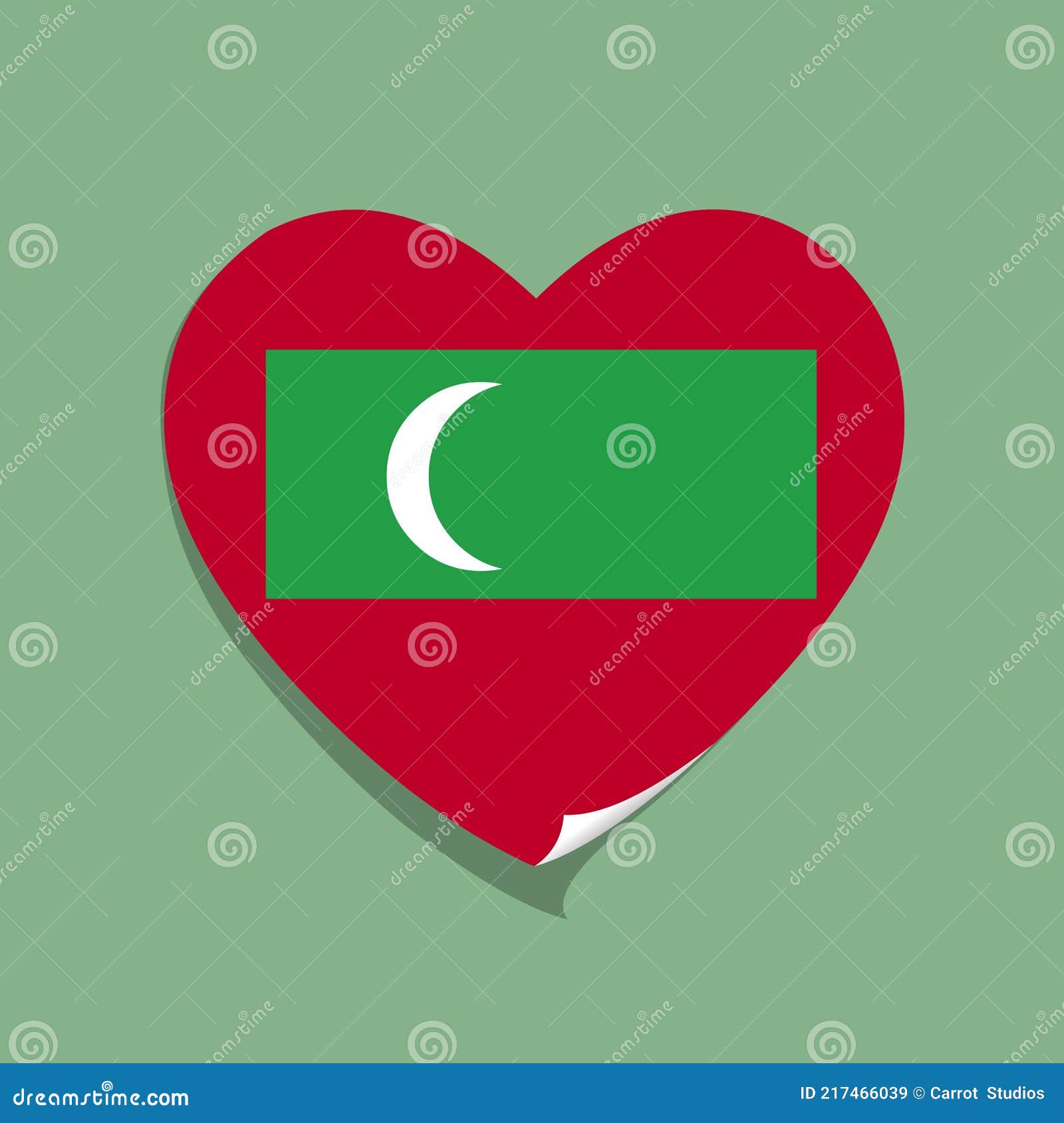 I Love Maldives , Maldives Flag Heart Vector Illustration Isolated On ...