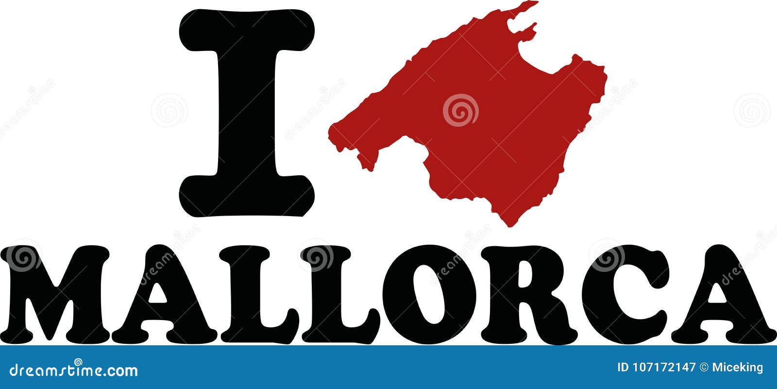 I Love Mallorca With Map Cartoon Vector | CartoonDealer.com #107172147