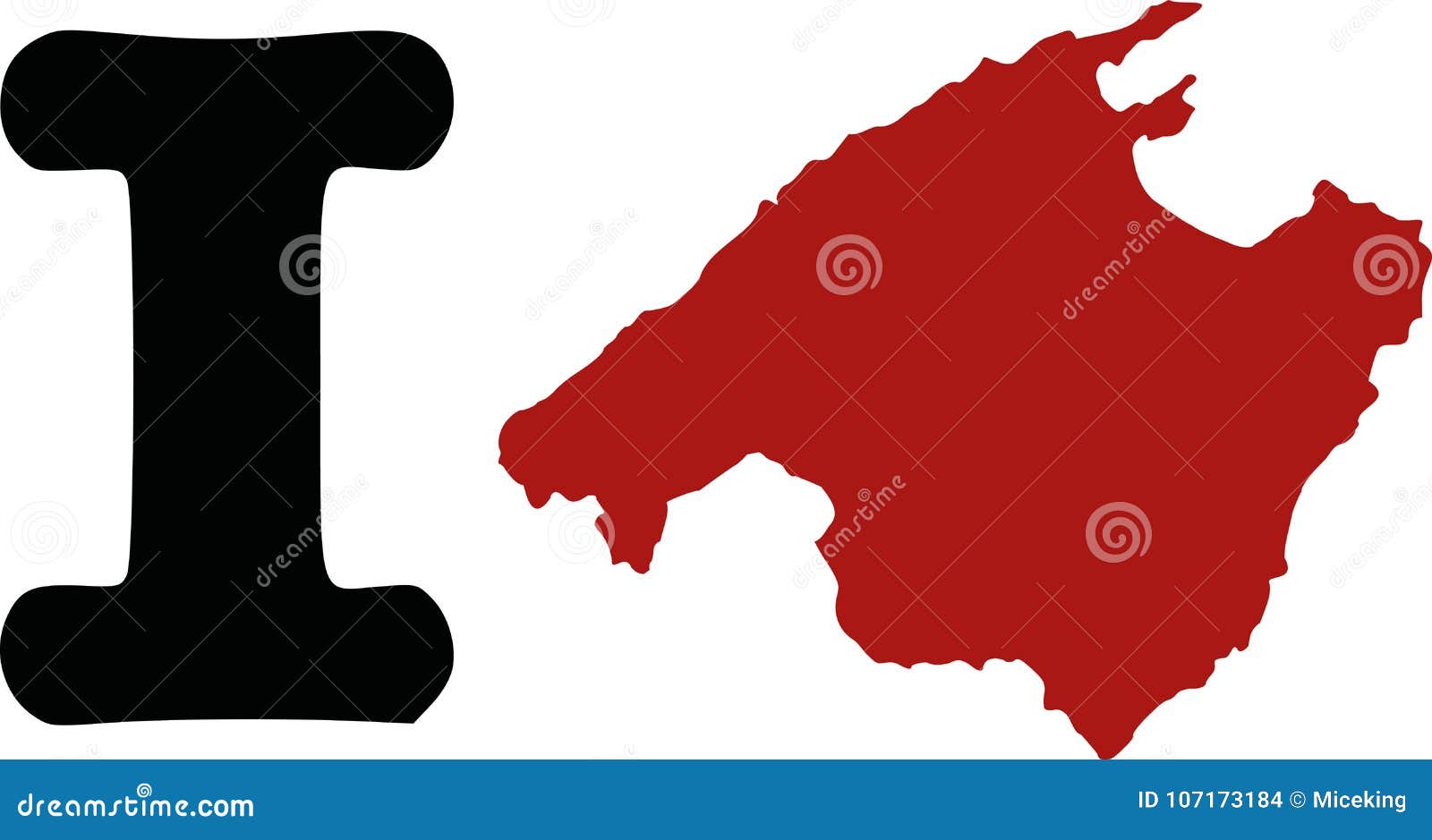 I Love Mallorca With Map Cartoon Vector | CartoonDealer.com #107172147