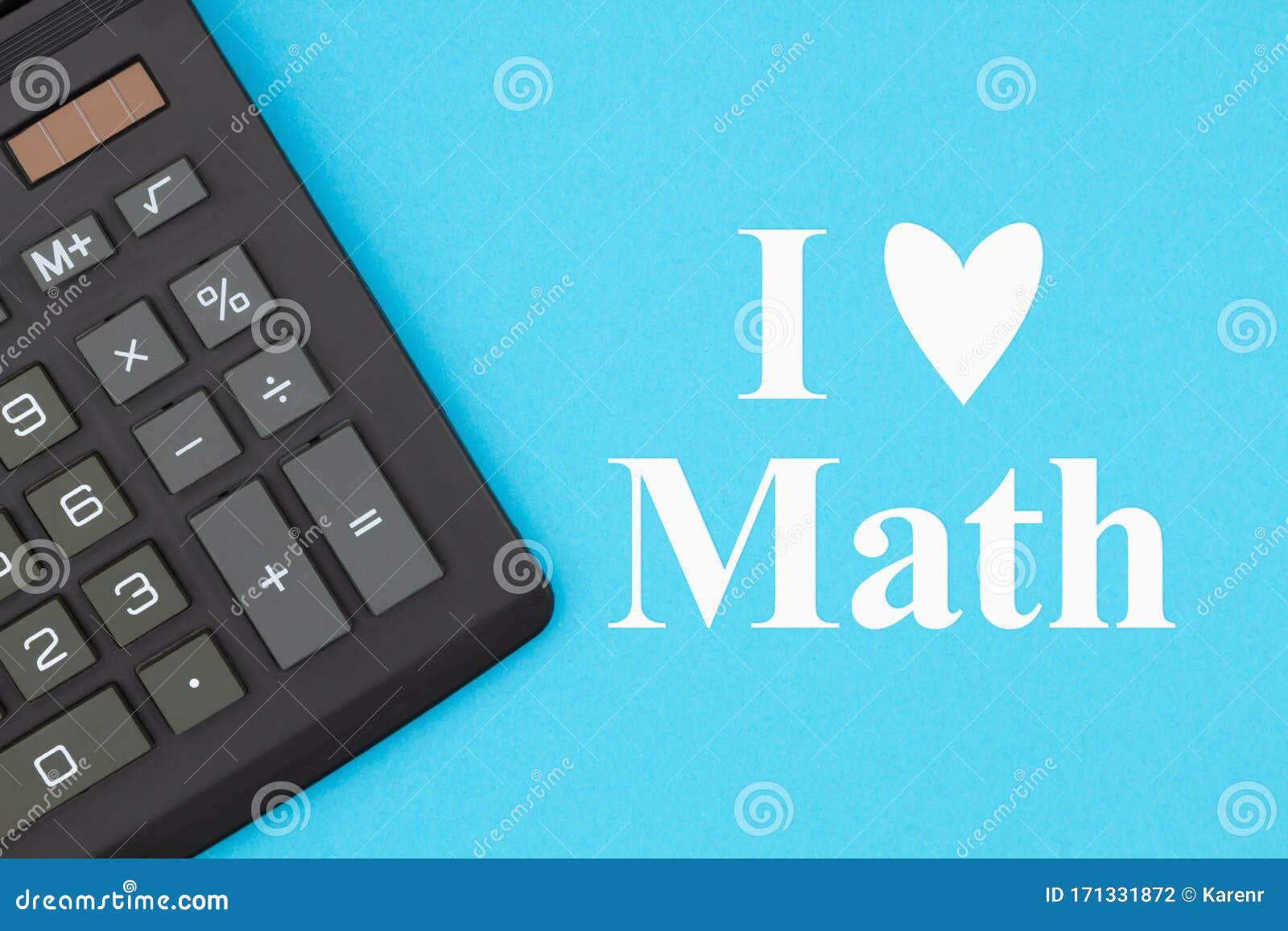 I Love Math Message with a Calculator Stock Photo - Image of words ...