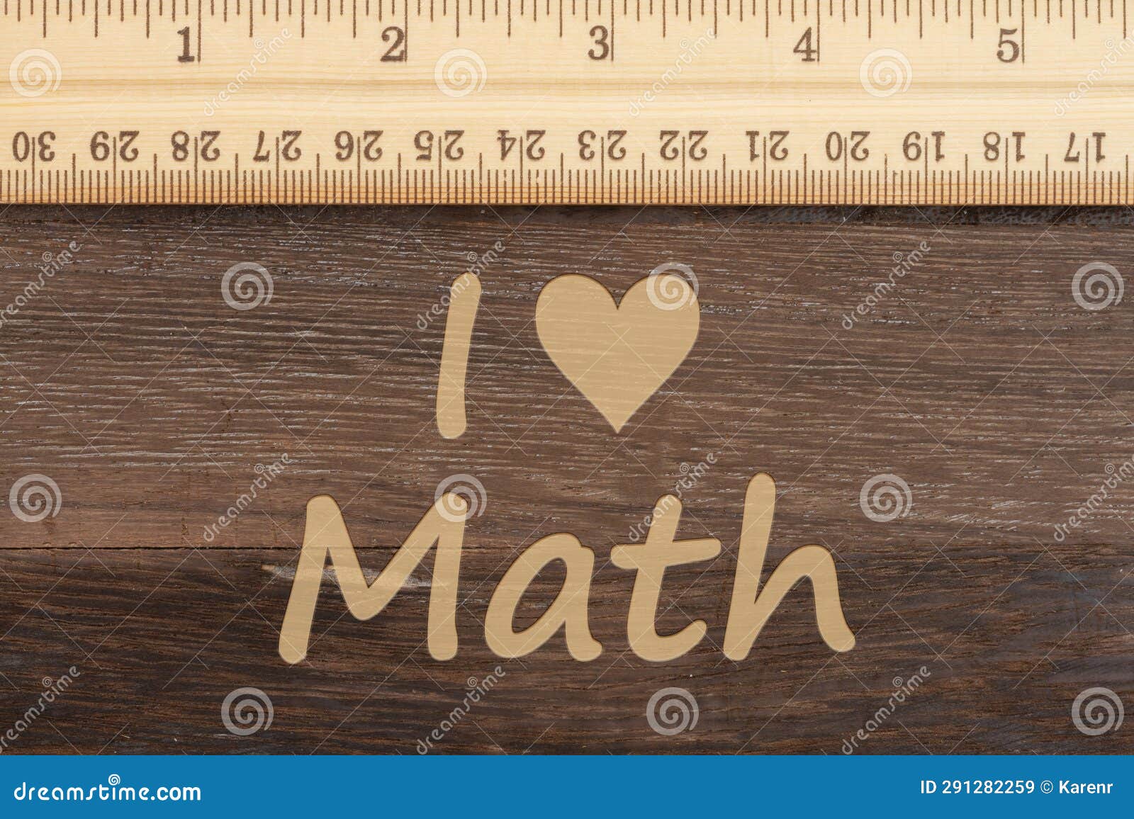 I Love Math Message with Wood Ruler Stock Image - Image of object ...