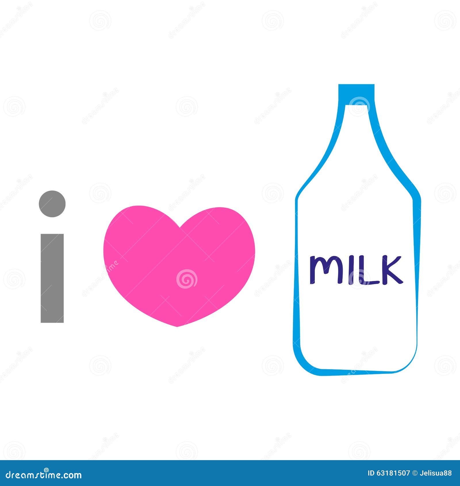 I love milk stock vector. Illustration of dairy, lunch - 63181507