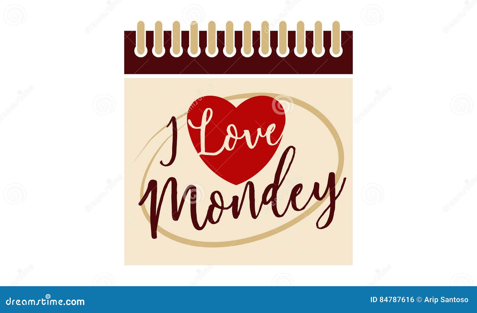 I love Monday stock vector. Illustration of heart, enjoy - 84787616