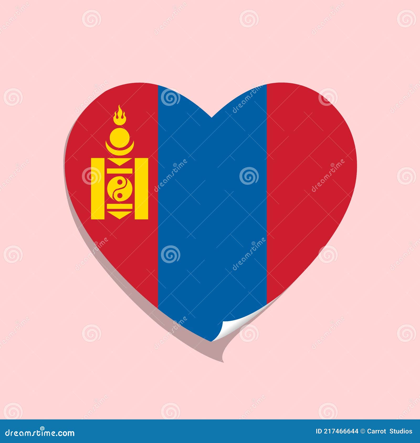 I love Mongolia flag heart stock vector. Illustration of concept ...
