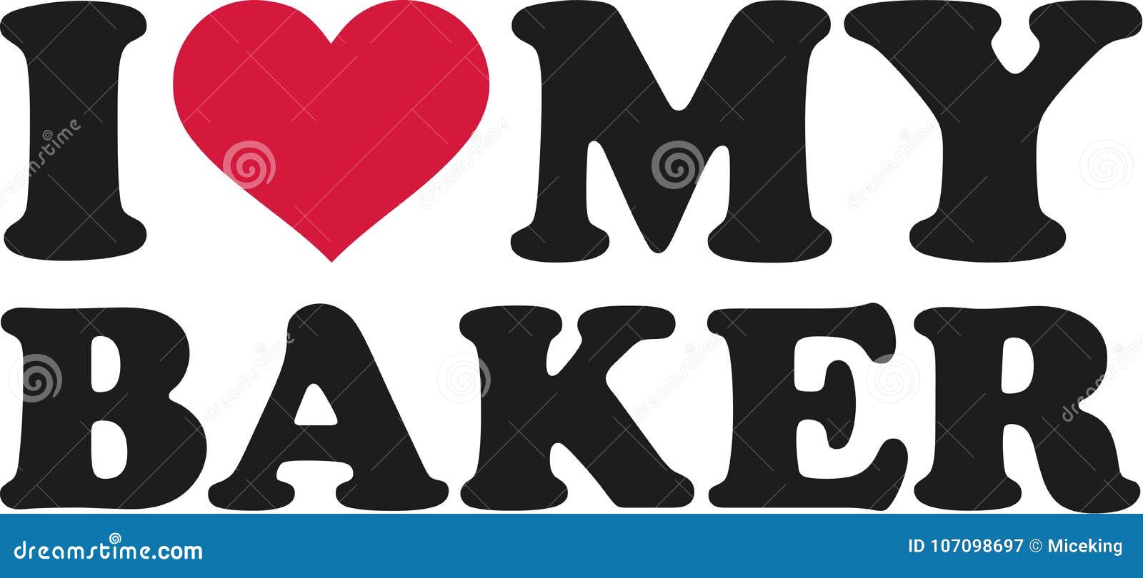 I love my baker stock vector. Illustration of baguette - 107098697