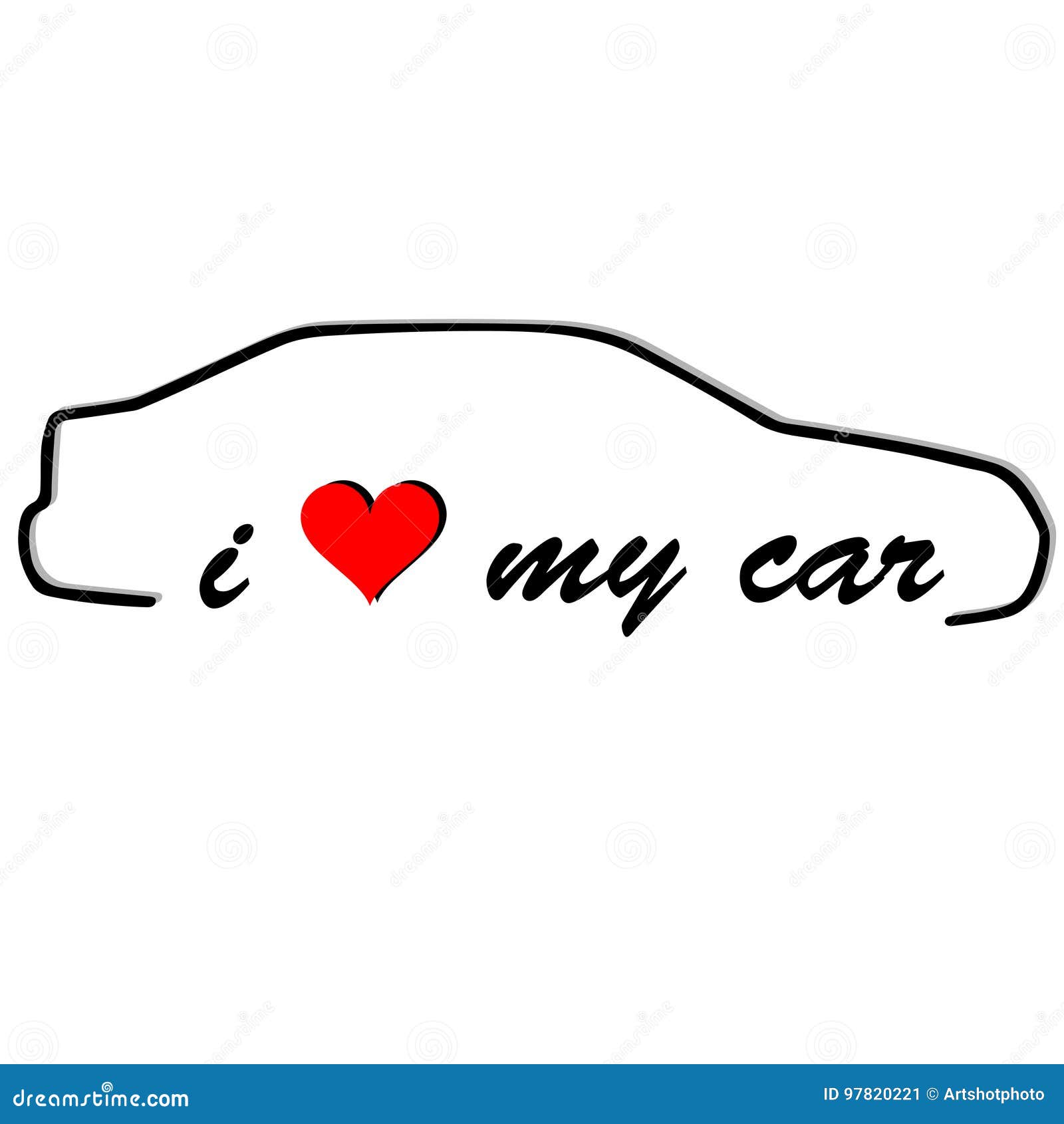 I Love My Car Stock Illustration Illustration Of Vehicle 97820221