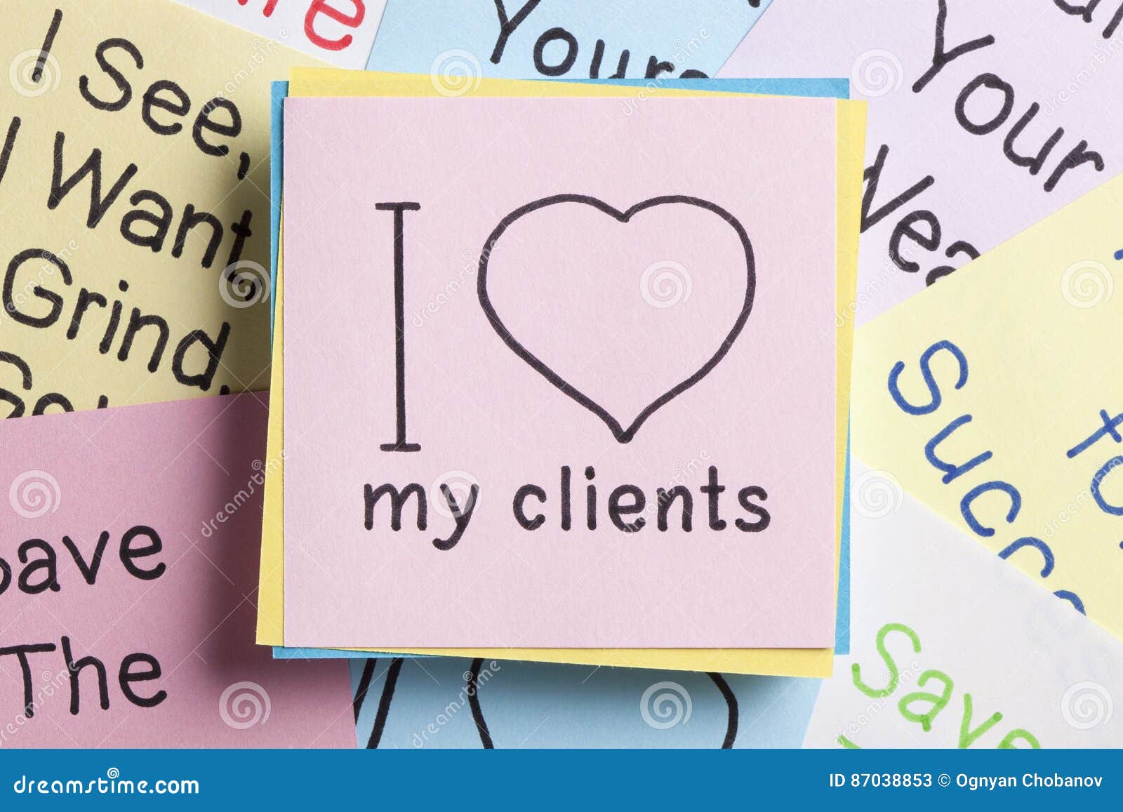 I Love My Clients Written on a Note Stock Image - Image of decoration ...