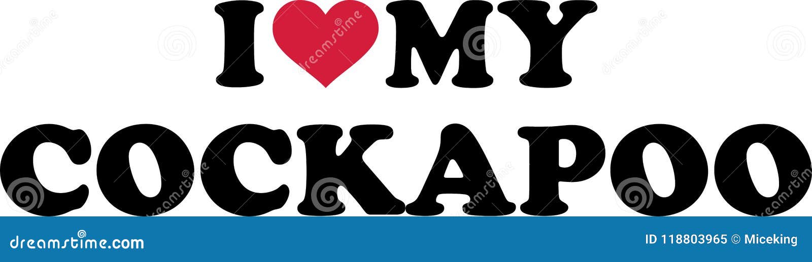 I Love My Cockapoo Silhouette Vector Illustration | CartoonDealer.com ...