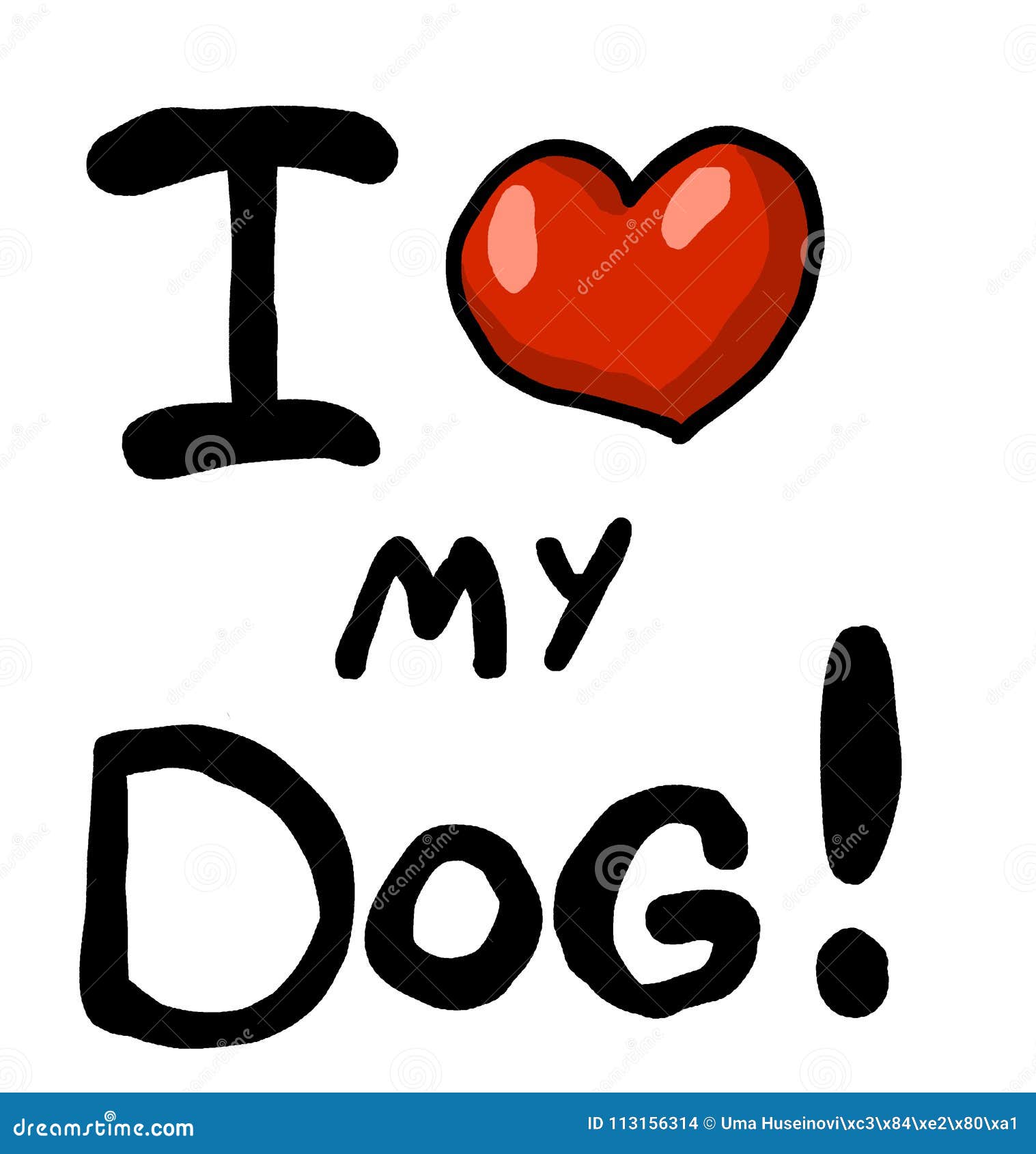 I Love My Dog stock illustration. Illustration of icon - 113156314