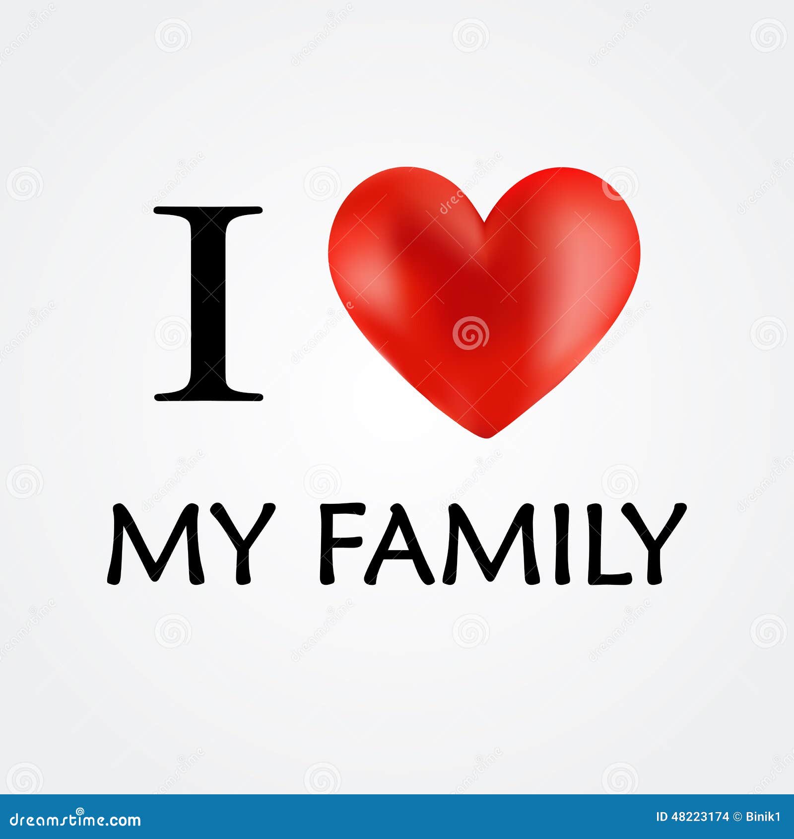 I Love My Family - Vector stock vector. Illustration of sign - 48223174