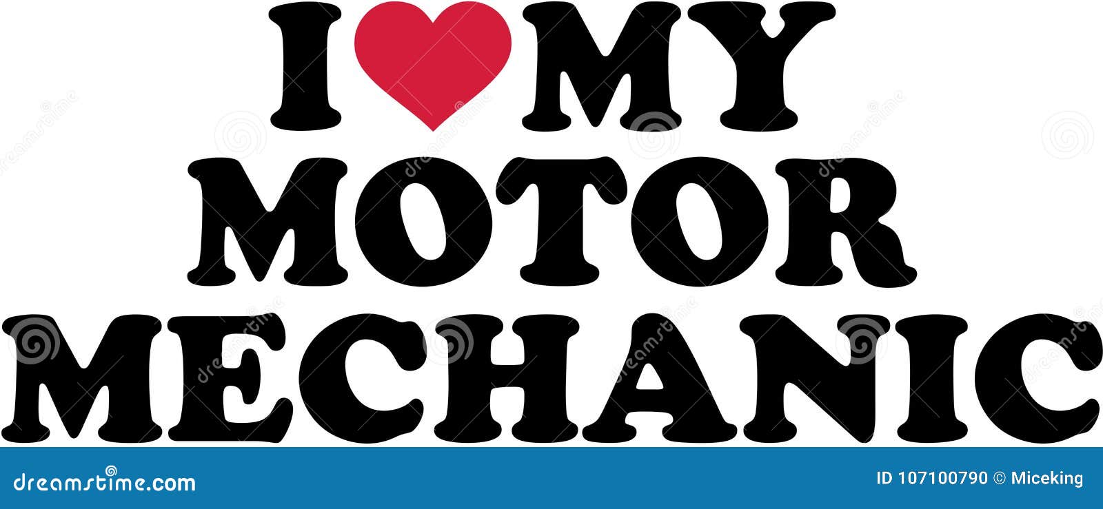 I love my motor mechanic stock vector. Illustration of engine - 107100790