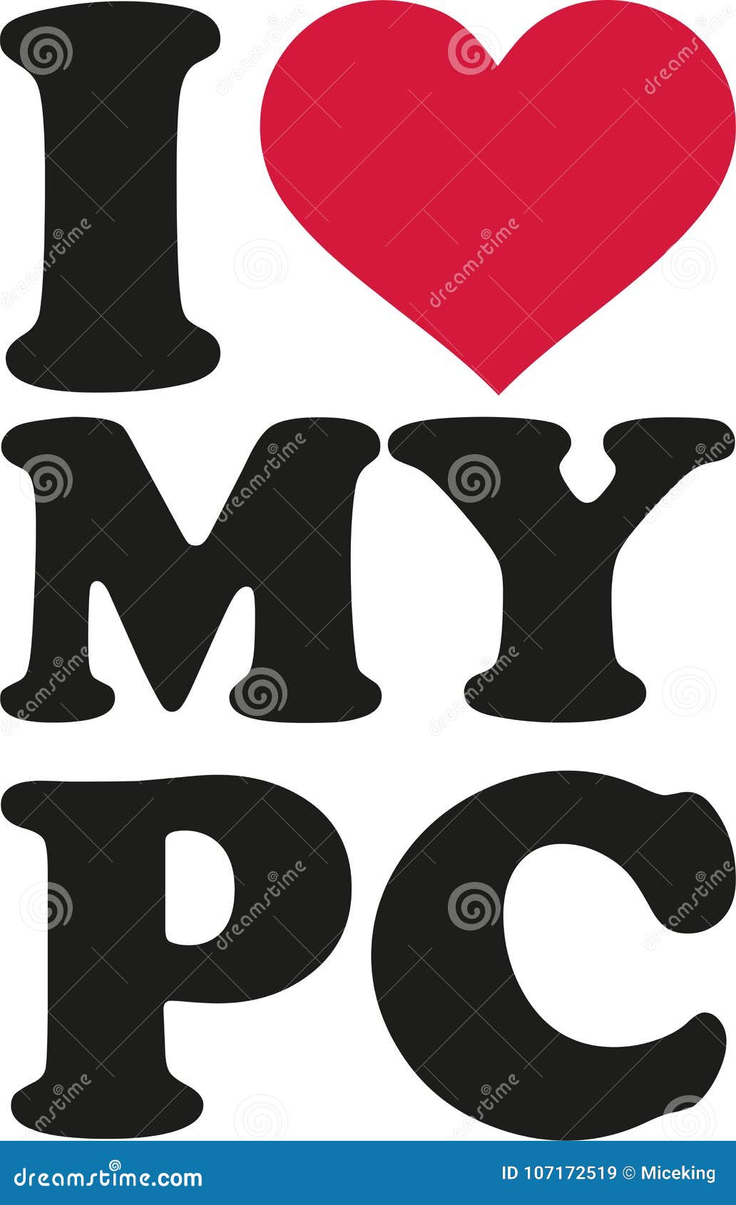 I love my pc stock vector. Illustration of digital, love - 107172519