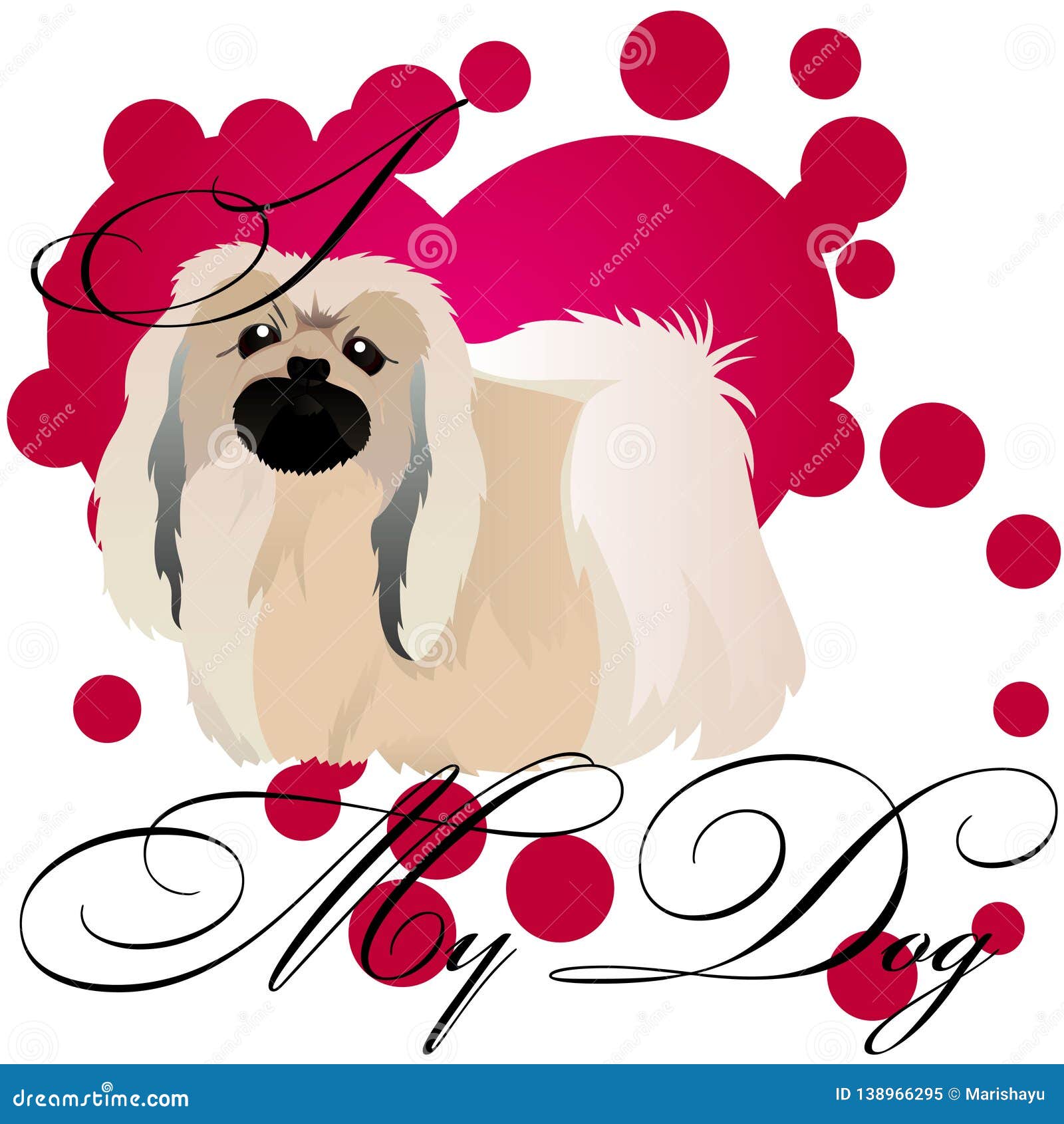 I love my Pekingese stock vector. Illustration of graphic - 138966295