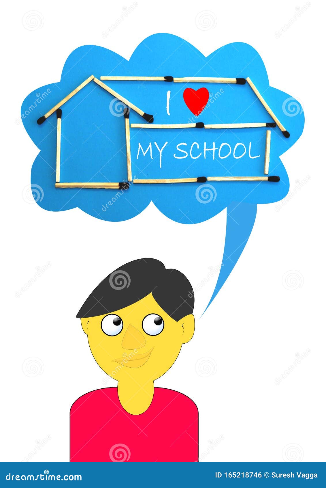 I Love My School. Illustration. Stock Illustration - Illustration of ...