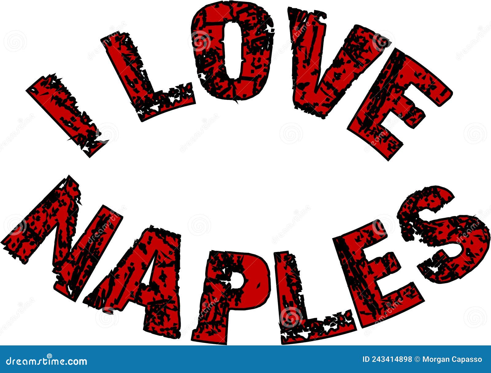 I Love Naples Text Sign Illustration Stock Vector - Illustration of ...