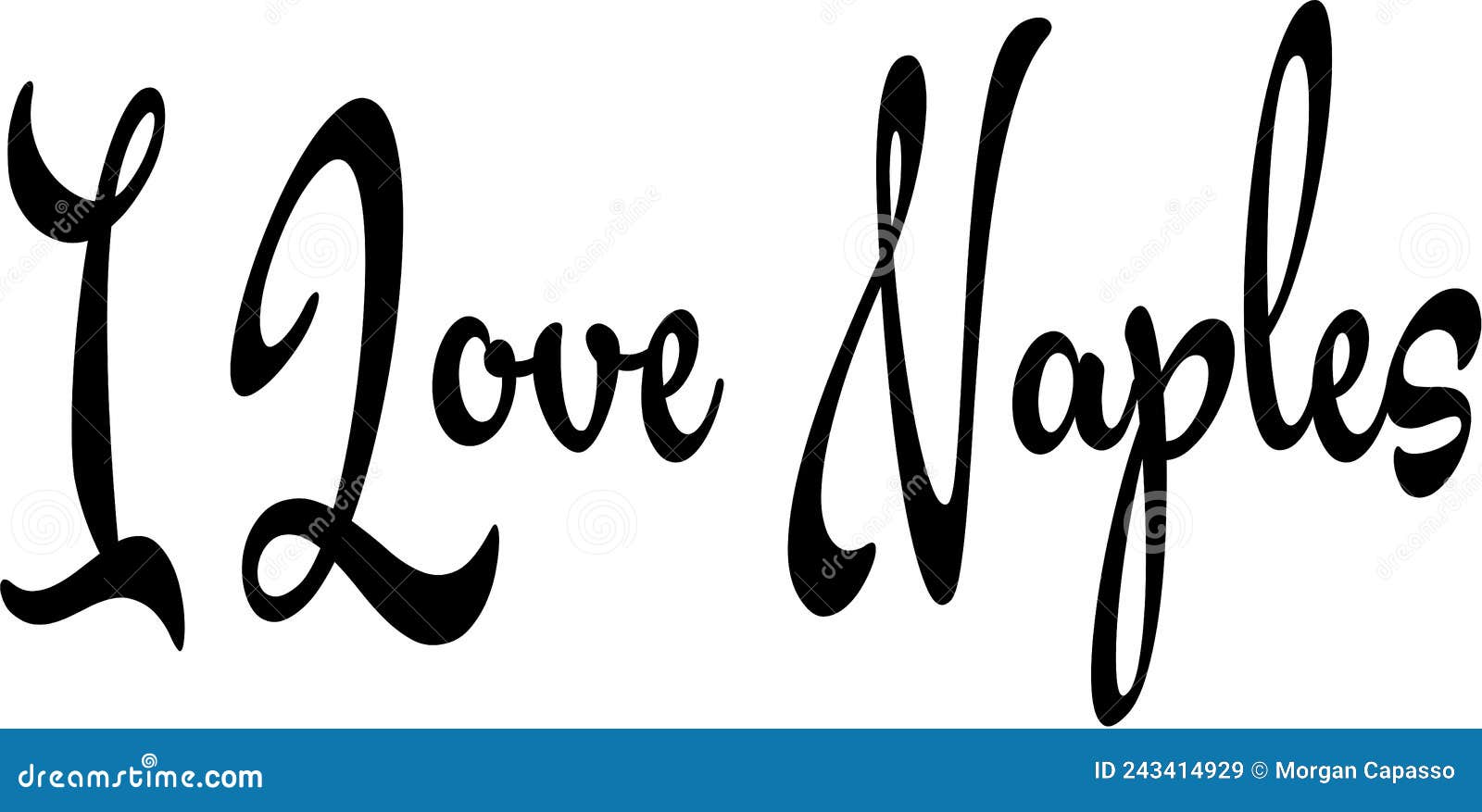 I Love Naples Text Sign Illustration Stock Vector - Illustration of ...