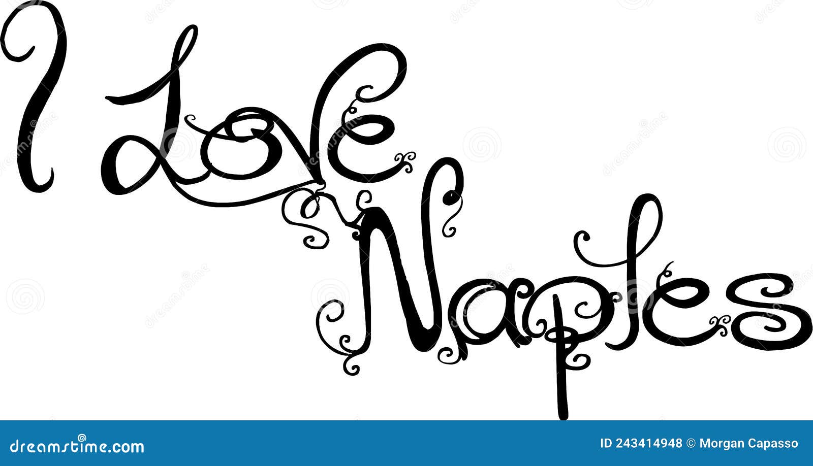 I Love Naples Text Sign Illustration Stock Vector - Illustration of ...