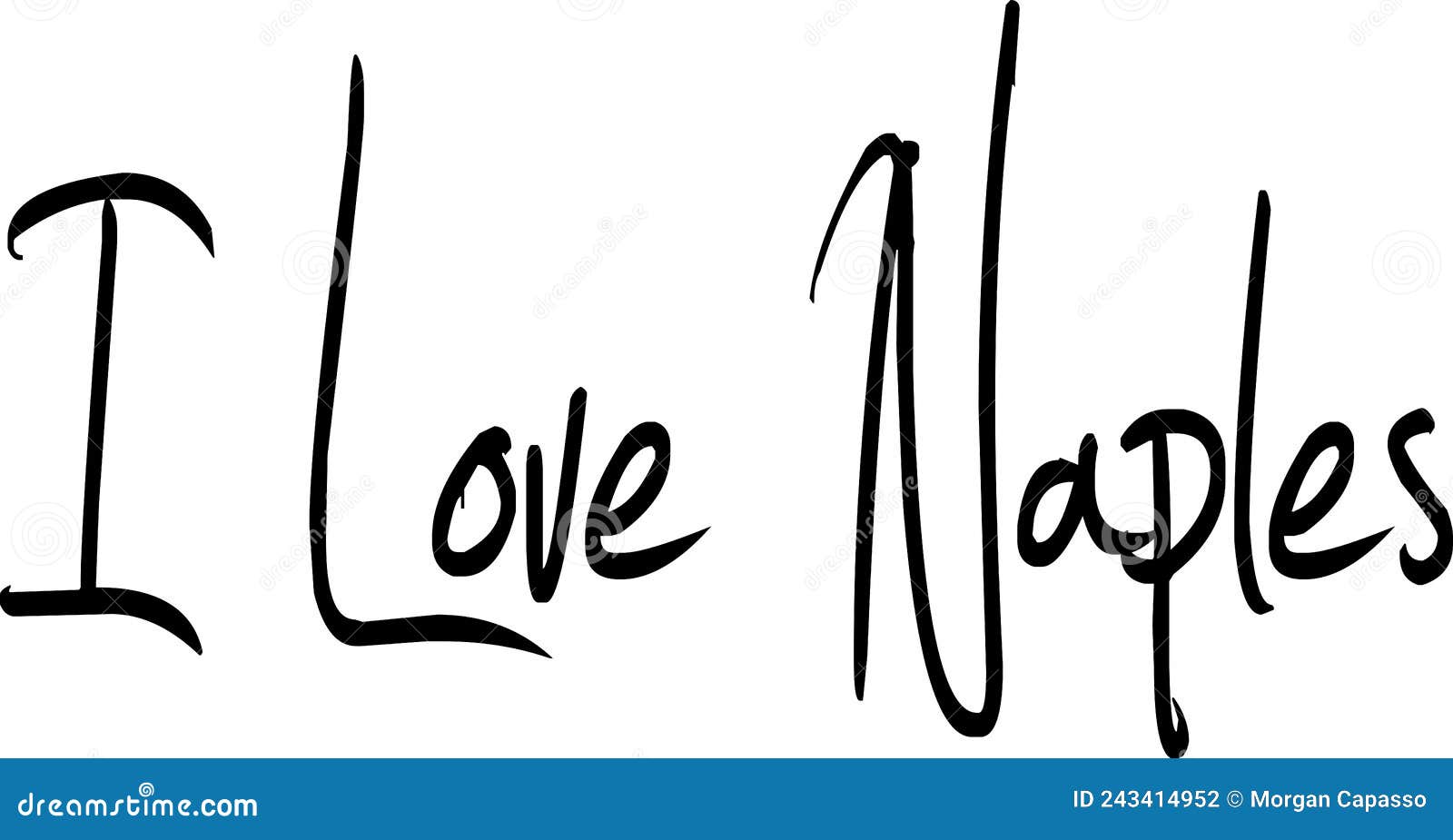 I Love Naples Text Sign Illustration Stock Vector - Illustration of ...