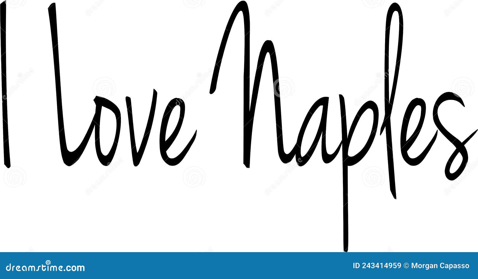 I Love Naples Text Sign Illustration Stock Vector - Illustration of ...