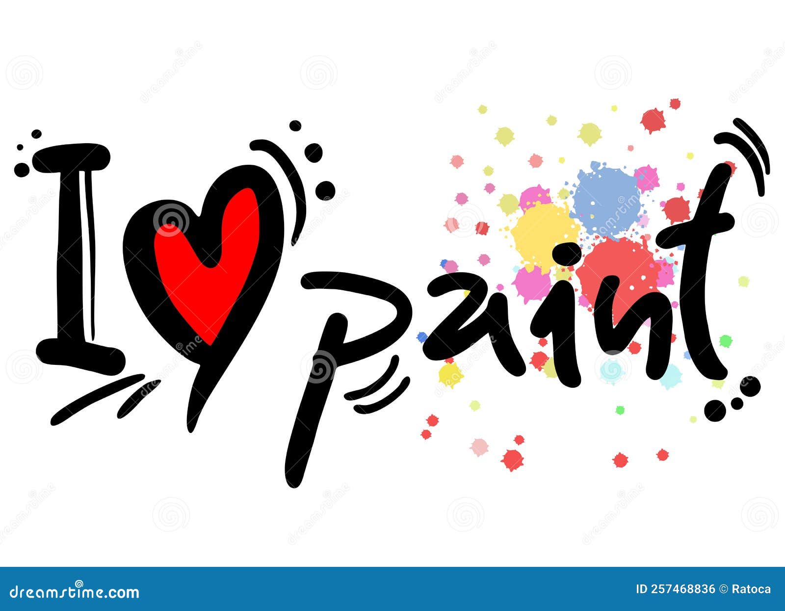 I love paint message stock vector. Illustration of degraded - 257468836