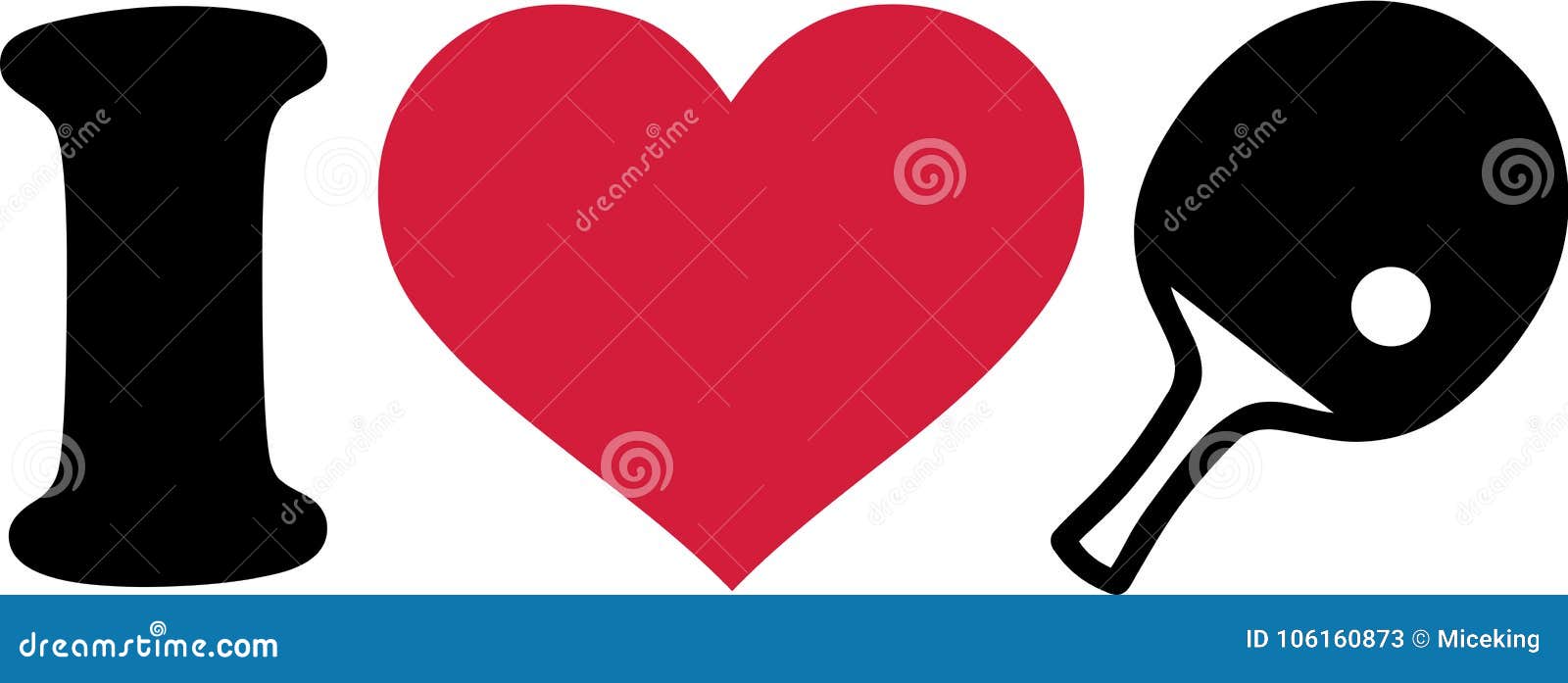 I love ping pong racket stock vector. Illustration of racket - 106160873