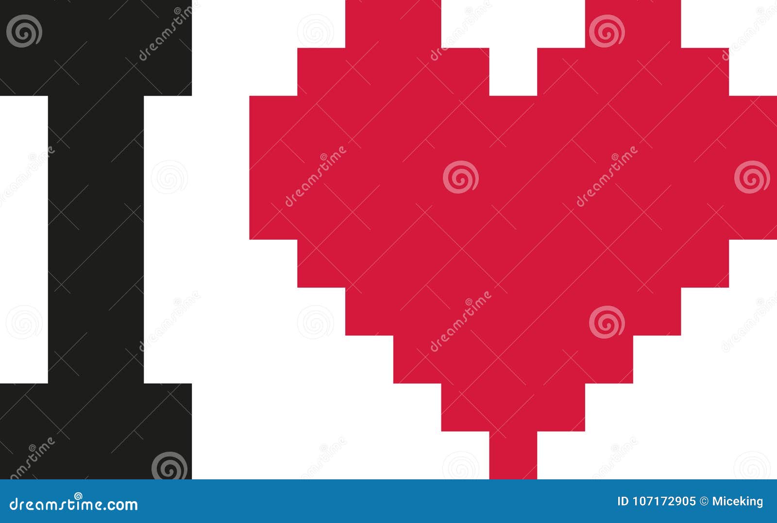 I love with pixel stock vector. Illustration of heart - 107172905