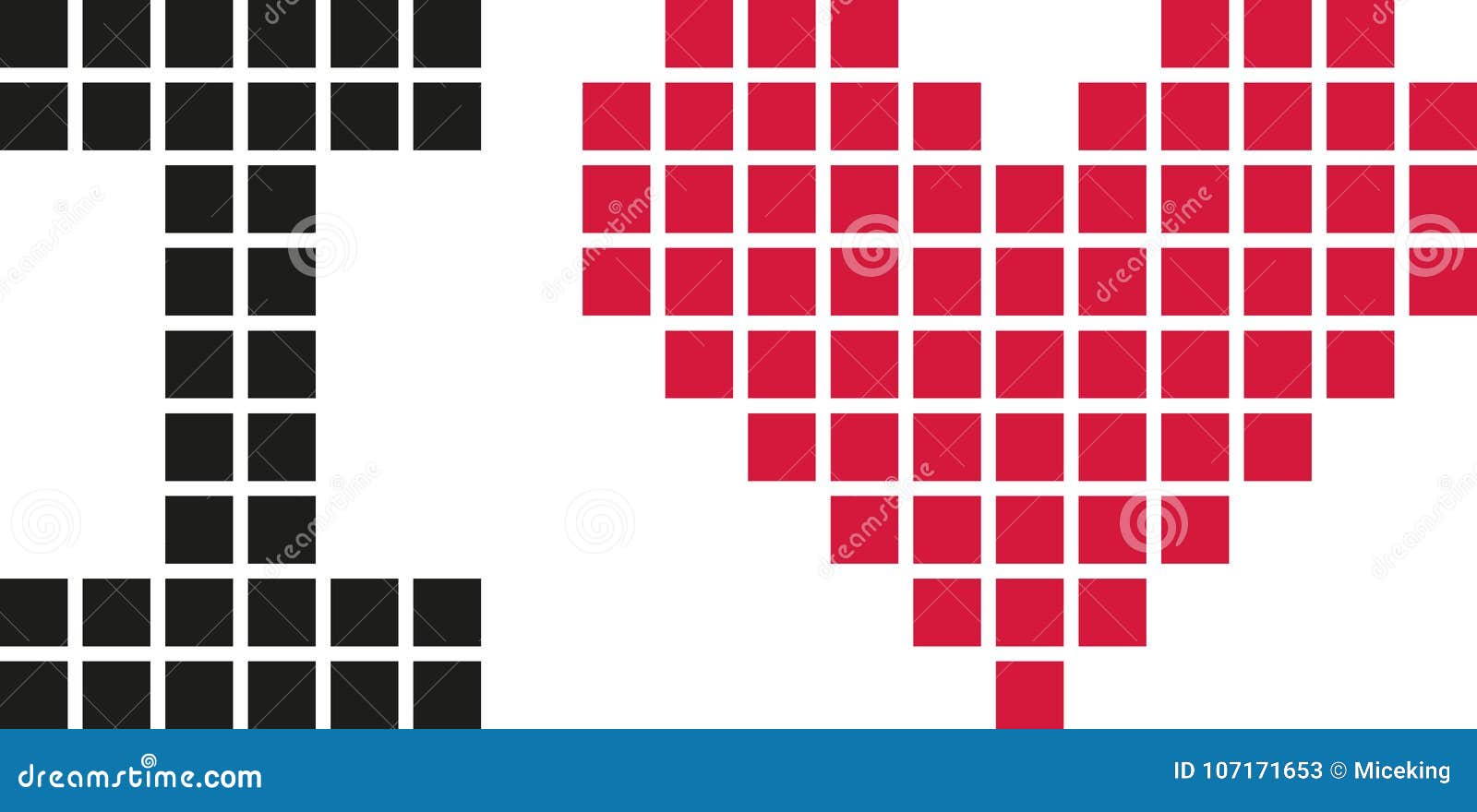 I love from pixels stock vector. Illustration of vector - 107171653
