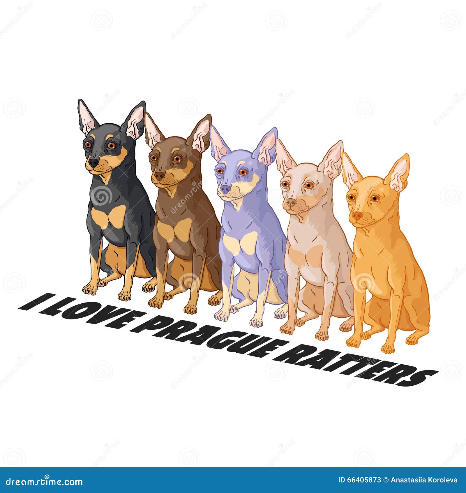 I love prague ratters stock vector. Illustration of sketch - 66405873