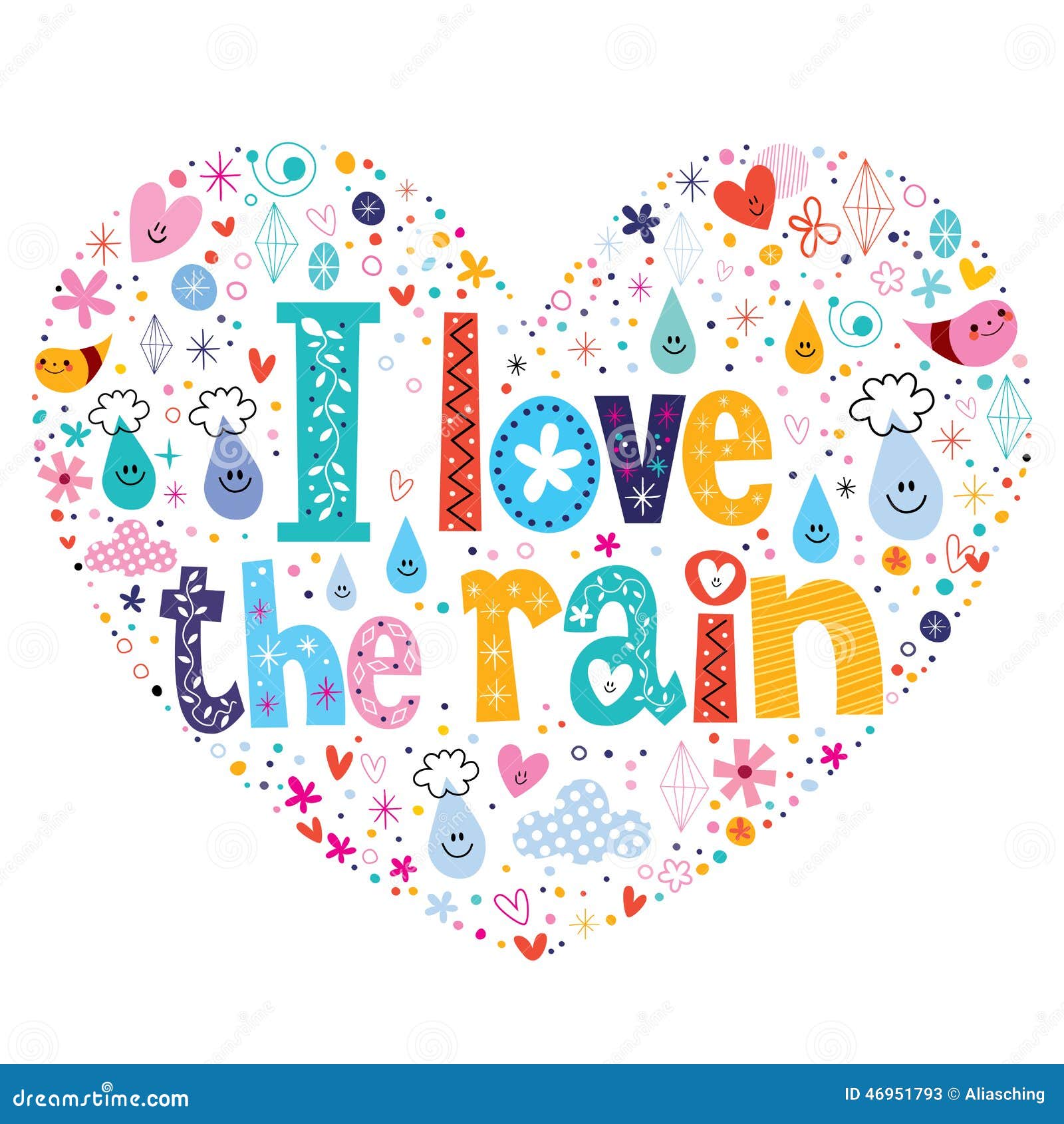 I love the rain stock vector. Illustration of decorative - 46951793