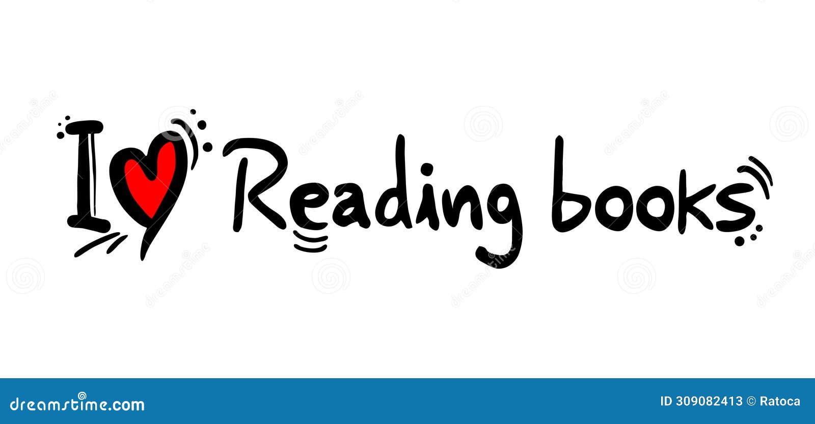 I Love Reading Books Message Stock Vector - Illustration of vector ...