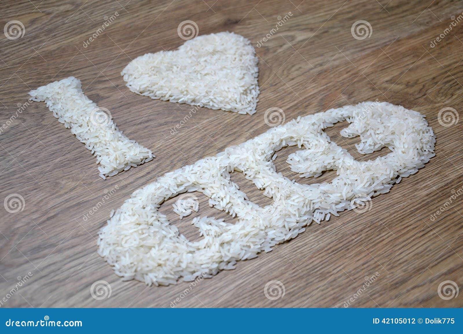 I love rice stock photo. Image of inscription, love, grains - 42105012