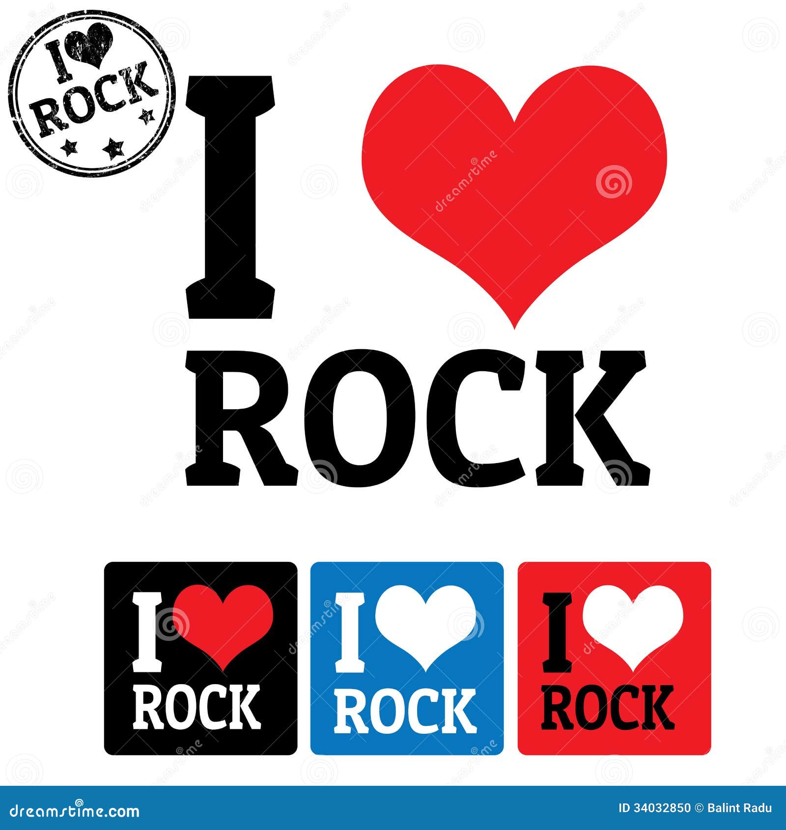 I Love Rock Sign and Labels Stock Vector - Illustration of text, love ...