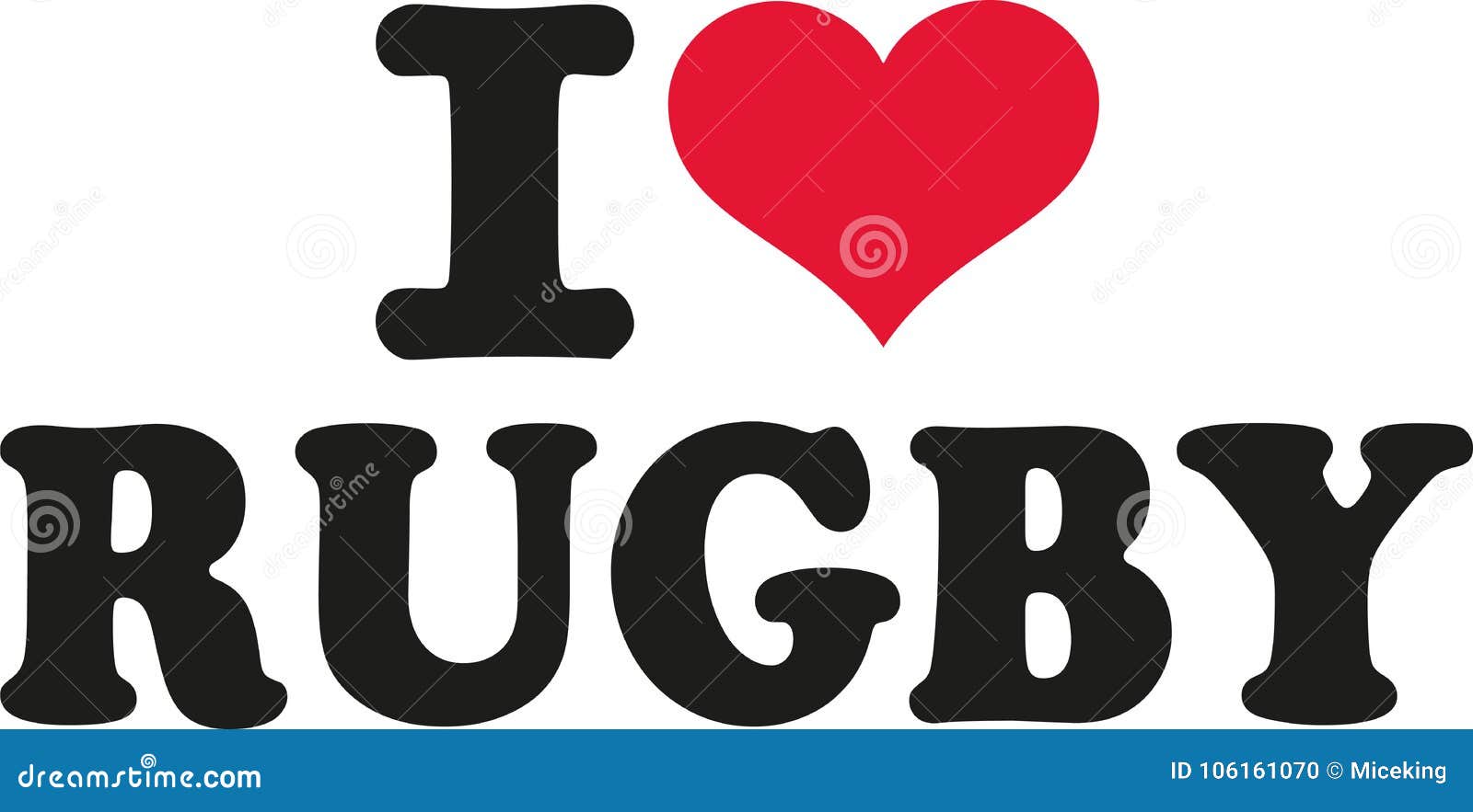 I love rugby stock vector. Illustration of football - 106161070