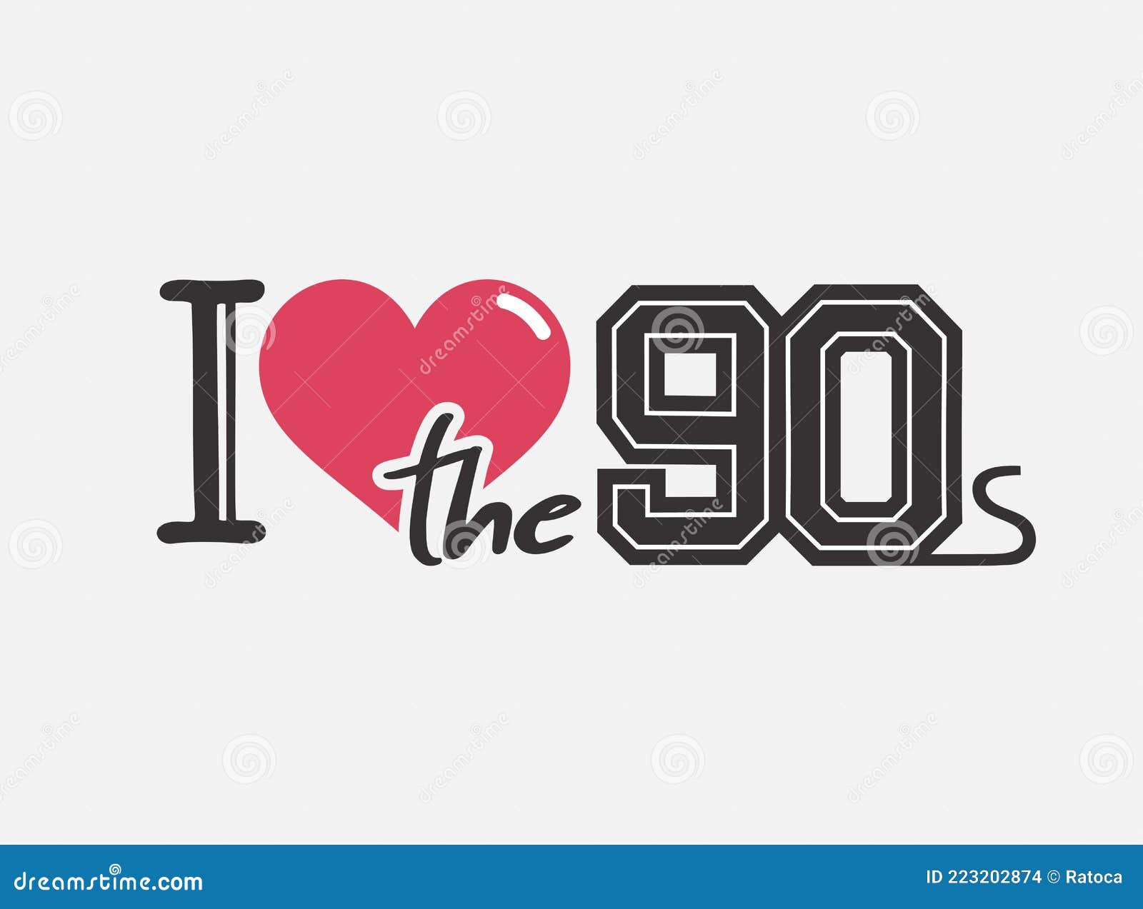 I love 90s decade symbol stock vector. Illustration of vector - 223202874
