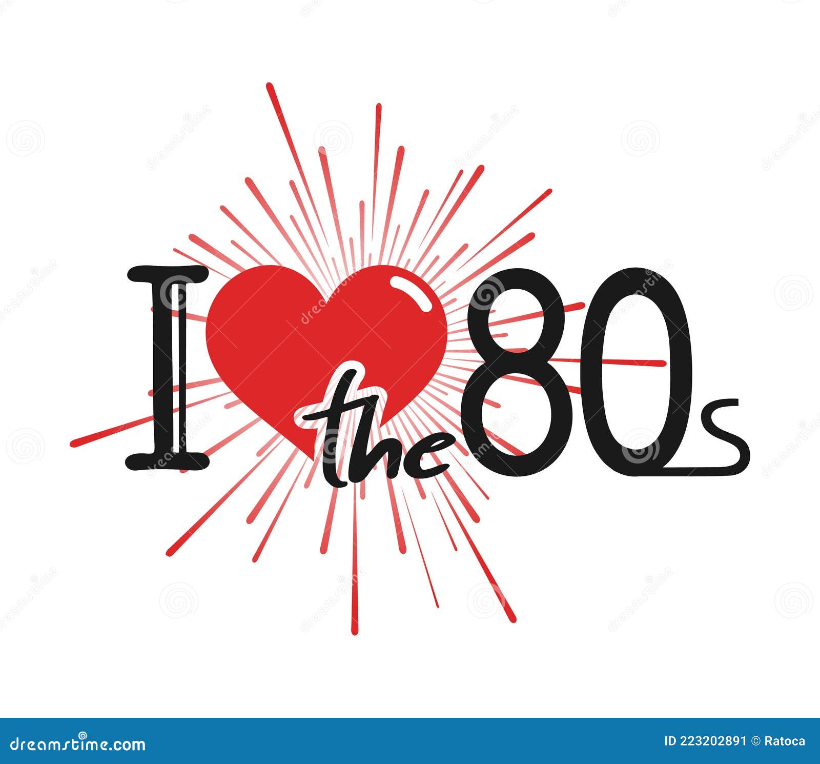 I love 80s decade symbol stock vector. Illustration of entertainment ...