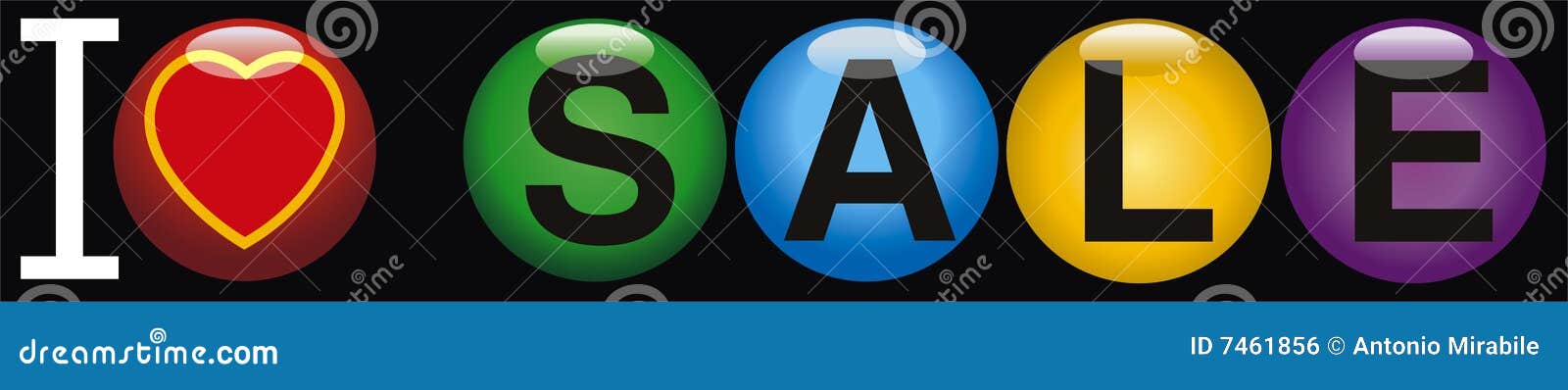 I love sale stock vector. Illustration of glow, glowing - 7461856