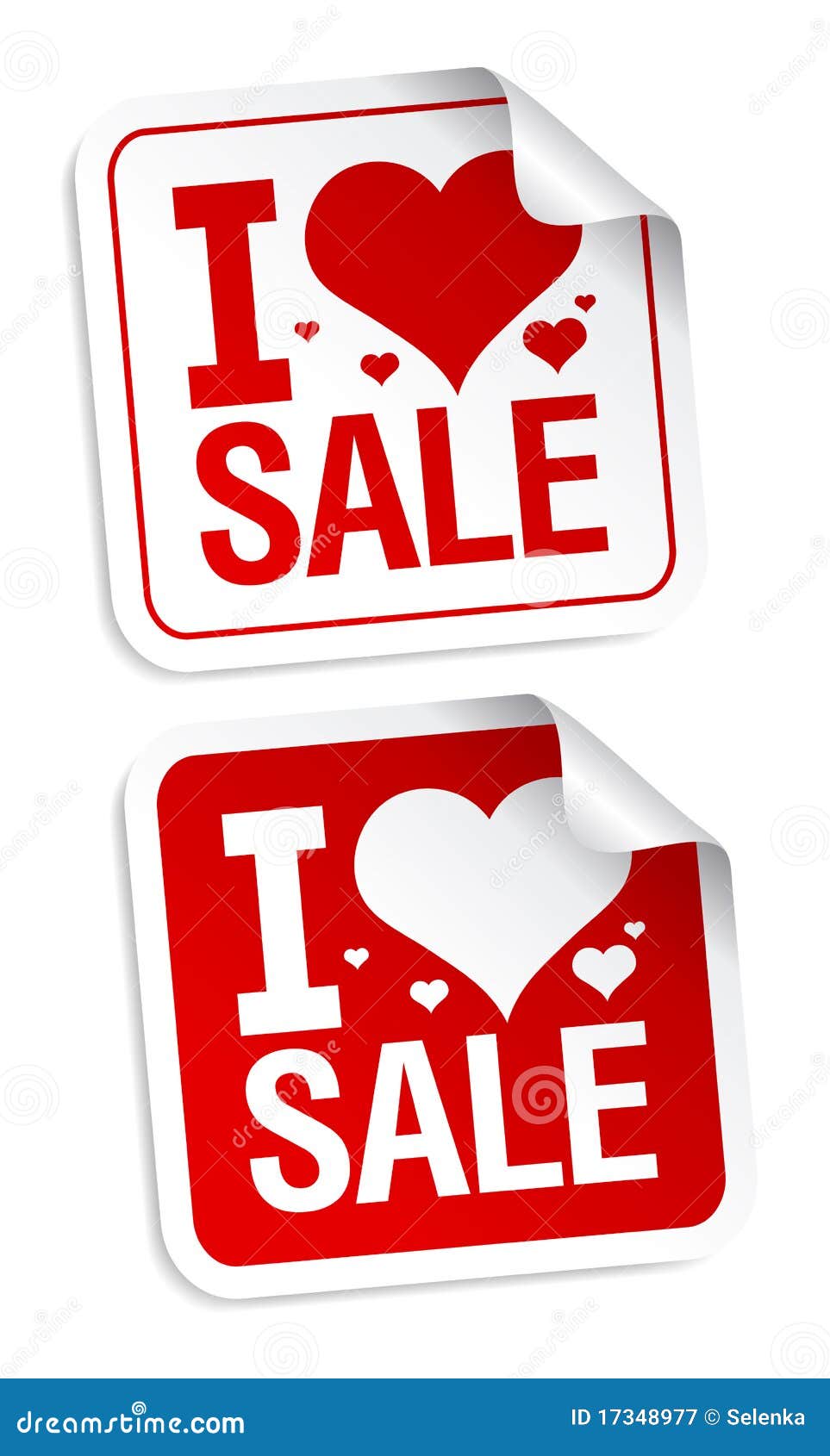 I love sale stickers. stock vector. Illustration of pricetag - 17348977