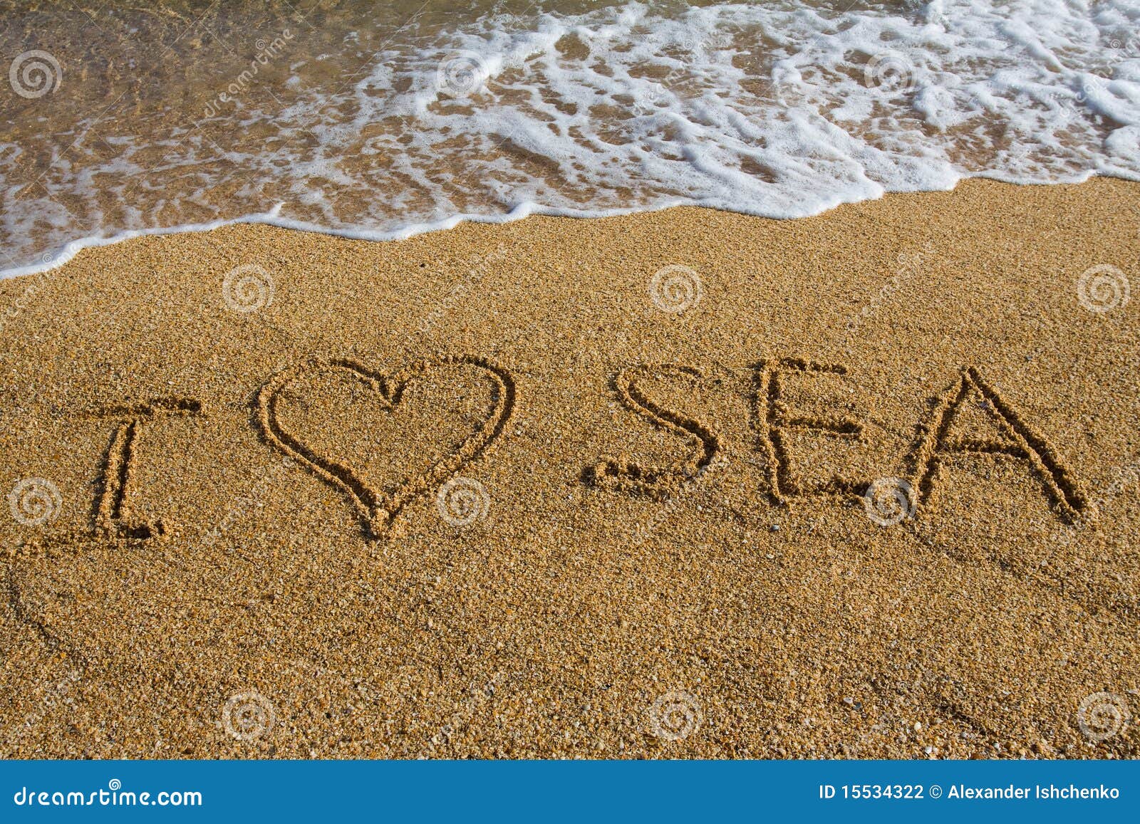 I love the sea. stock photo. Image of conceptual, sand - 15534322
