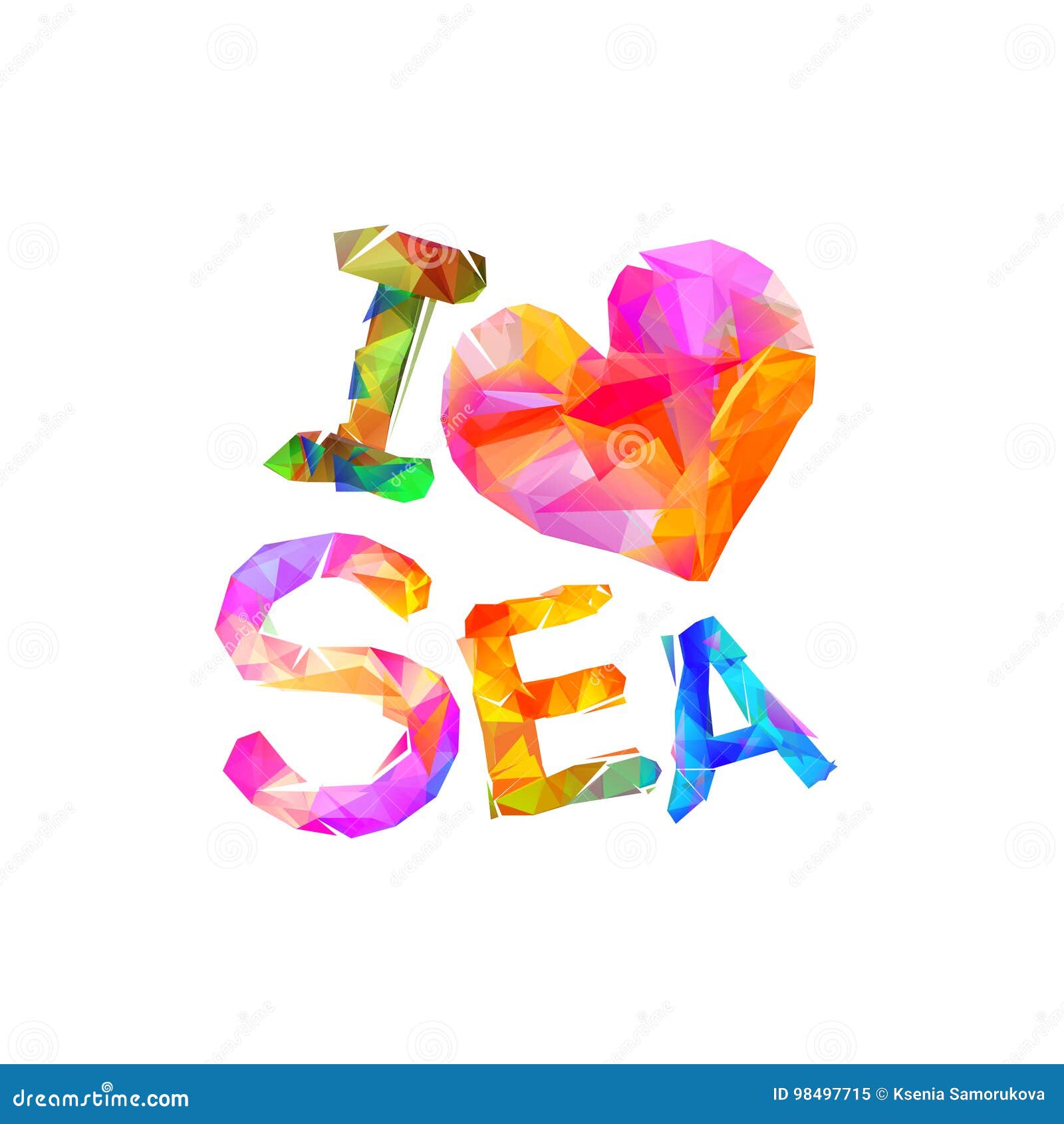 I Love Sea. Vector Inscription Stock Vector - Illustration of isolated ...