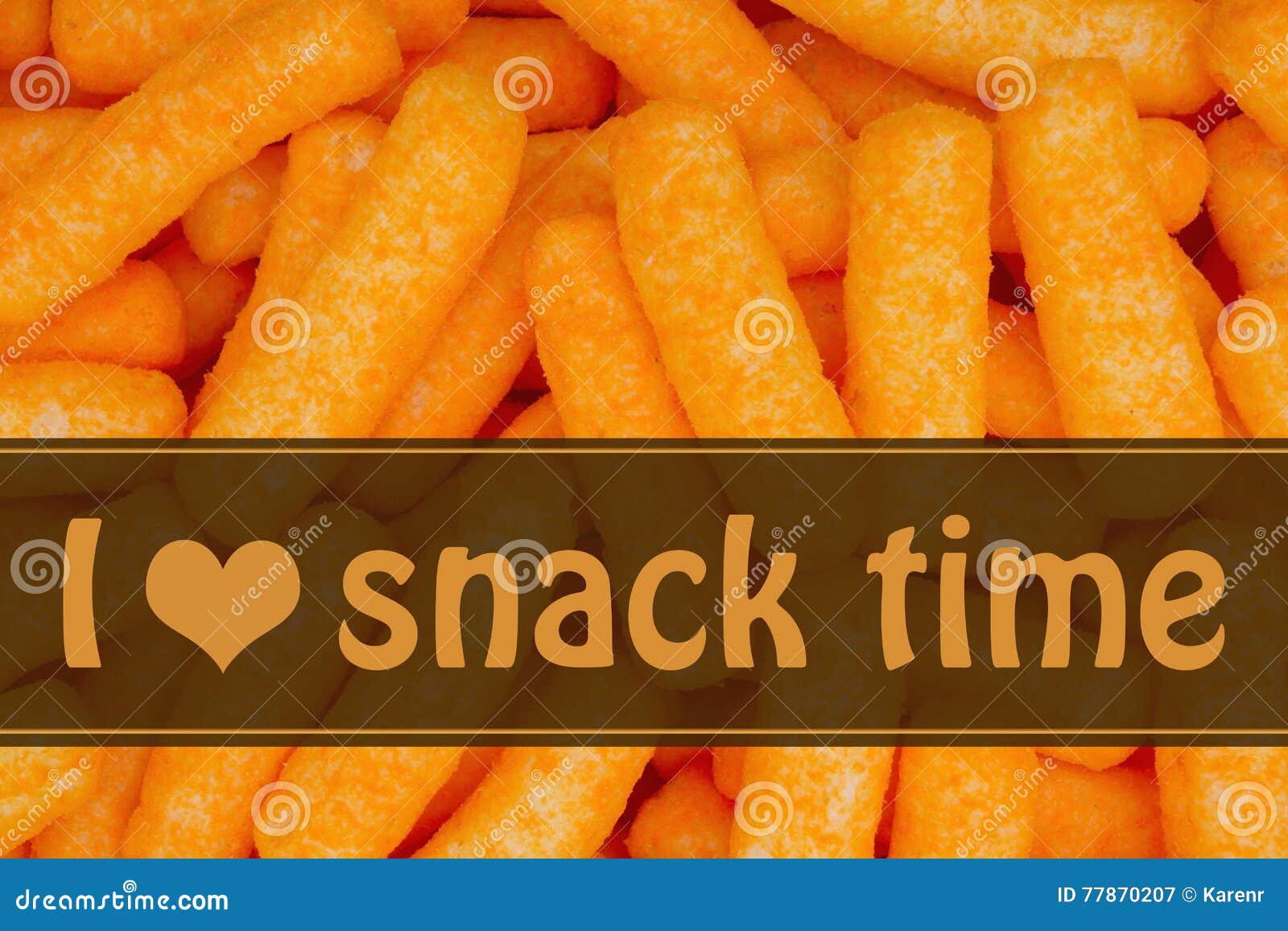 I love snack time message stock image. Image of flat - 77870207
