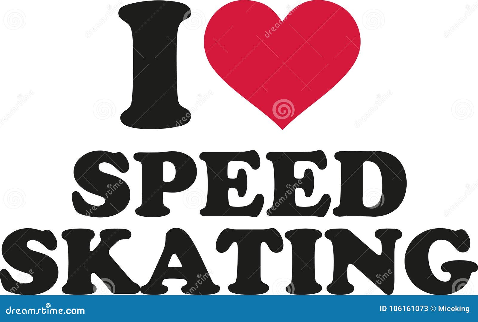 I love speed skating stock vector. Illustration of love - 106161073