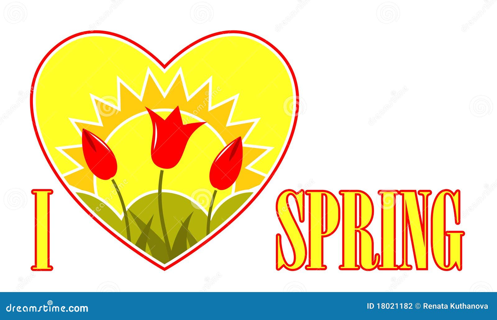 I love spring card stock vector. Illustration of tulip - 18021182