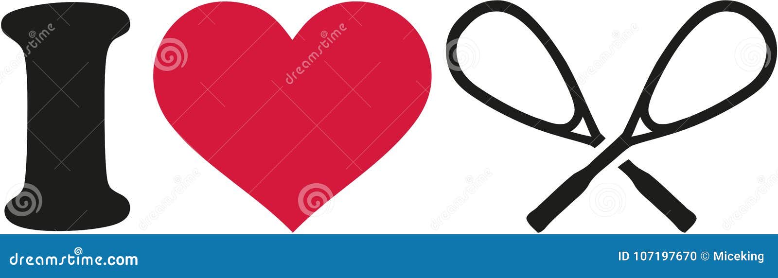 I love squash rackets stock vector. Illustration of racket - 107197670
