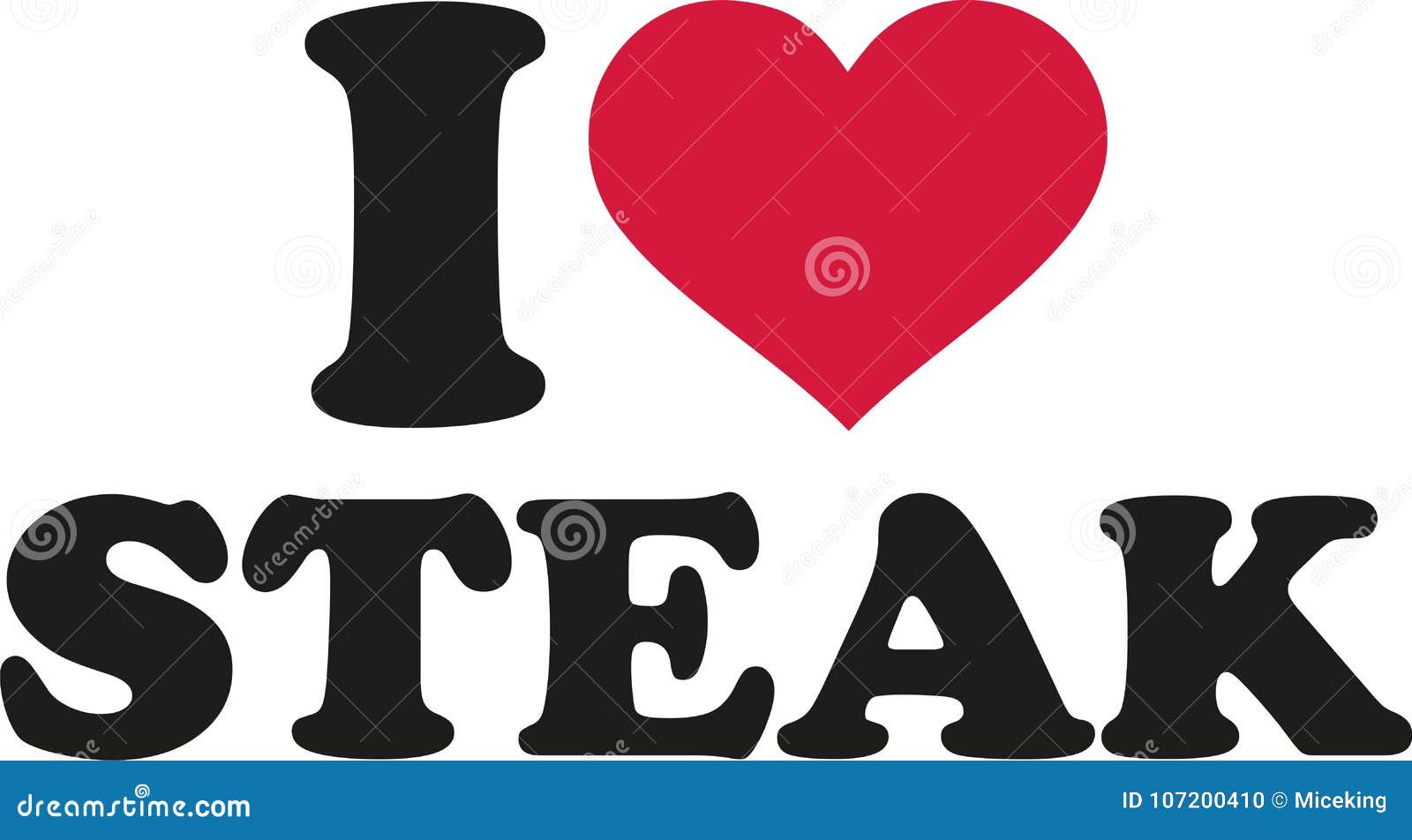 I love steak stock vector. Illustration of slogan, icon - 107200410