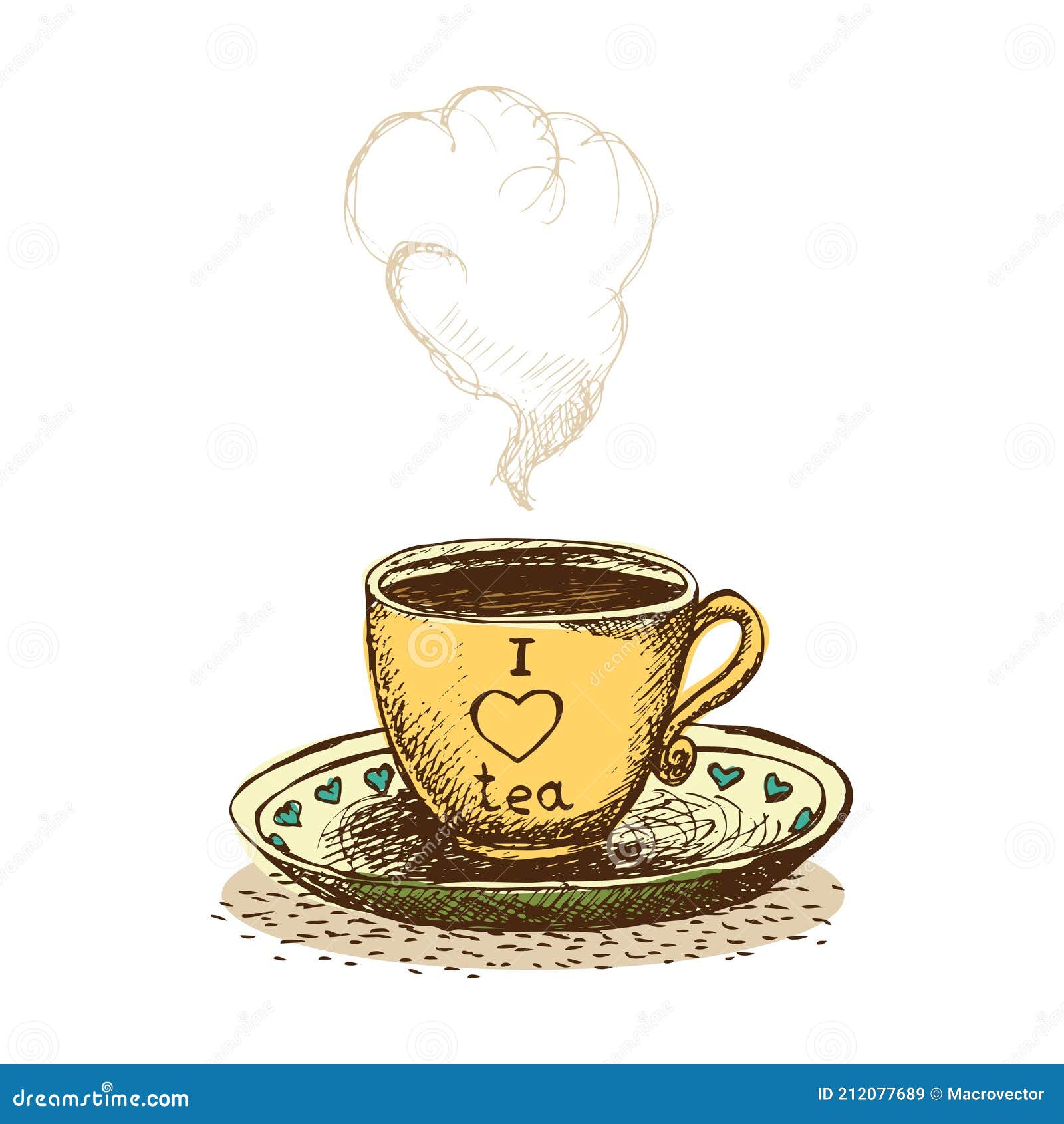Doodle Tea Cup stock vector. Illustration of fresh, concept - 212077689