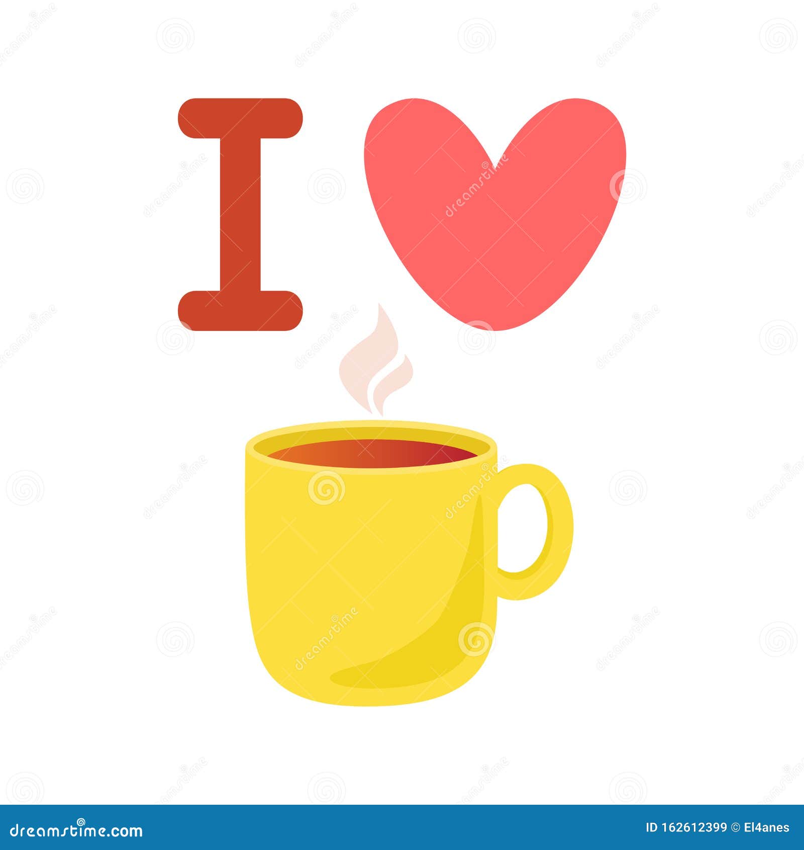 I Love Tea Isolated Illustration Stock Vector - Illustration of vector ...