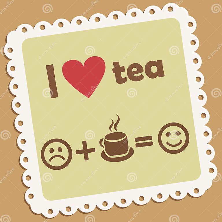 I Love Tea. Retro Vector Icon Stock Vector - Illustration of banner ...