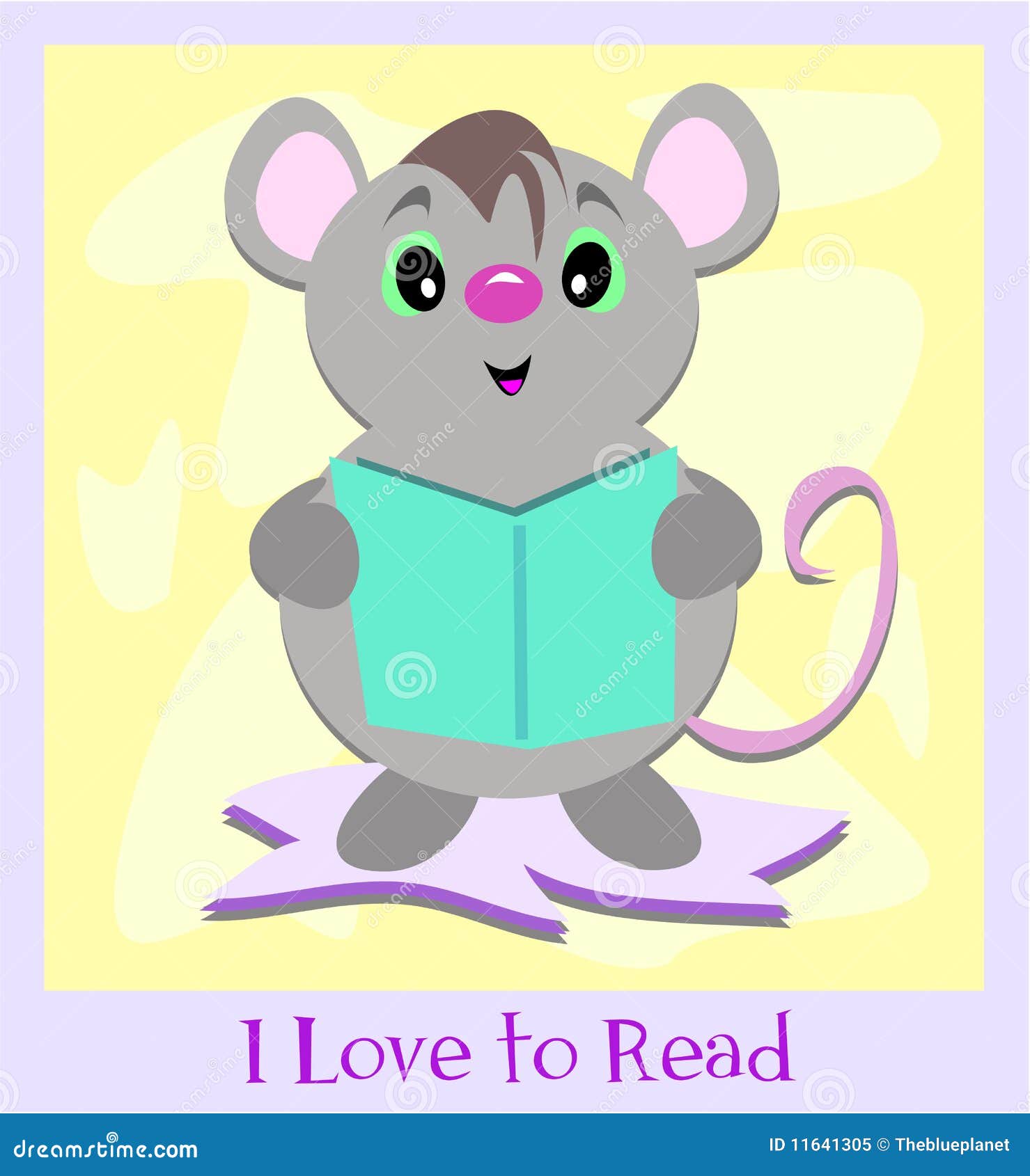 I Love to Read Mouse stock vector. Illustration of tail - 11641305