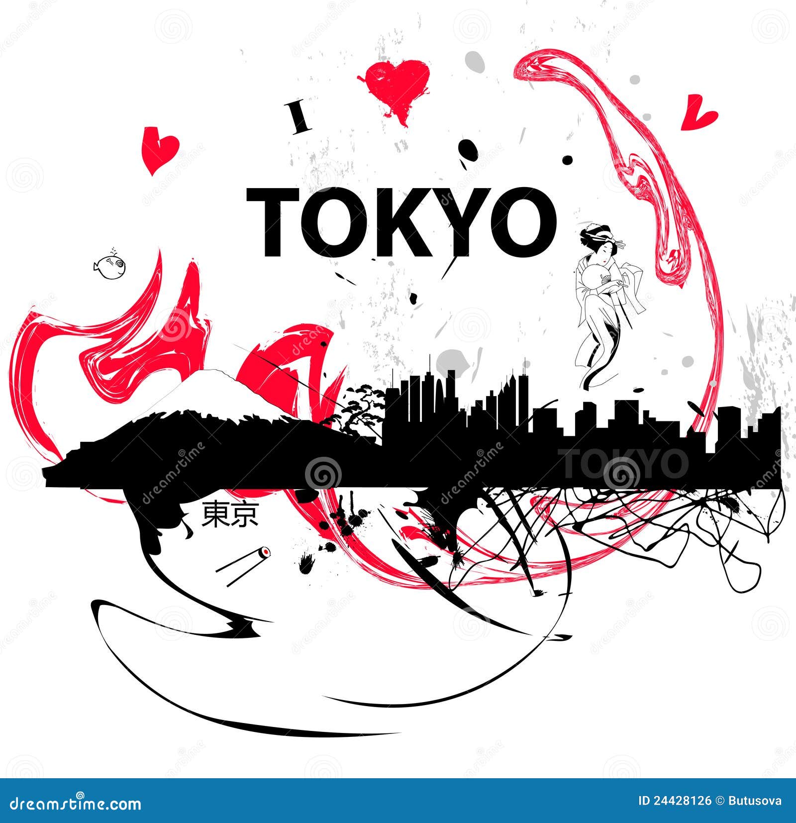 I love Tokyo stock photo. Image of contemporary, geisha - 24428126