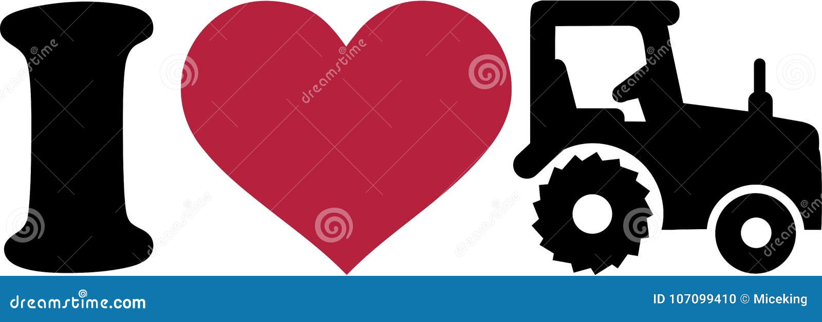 I love Tractor stock vector. Illustration of vector - 107099410